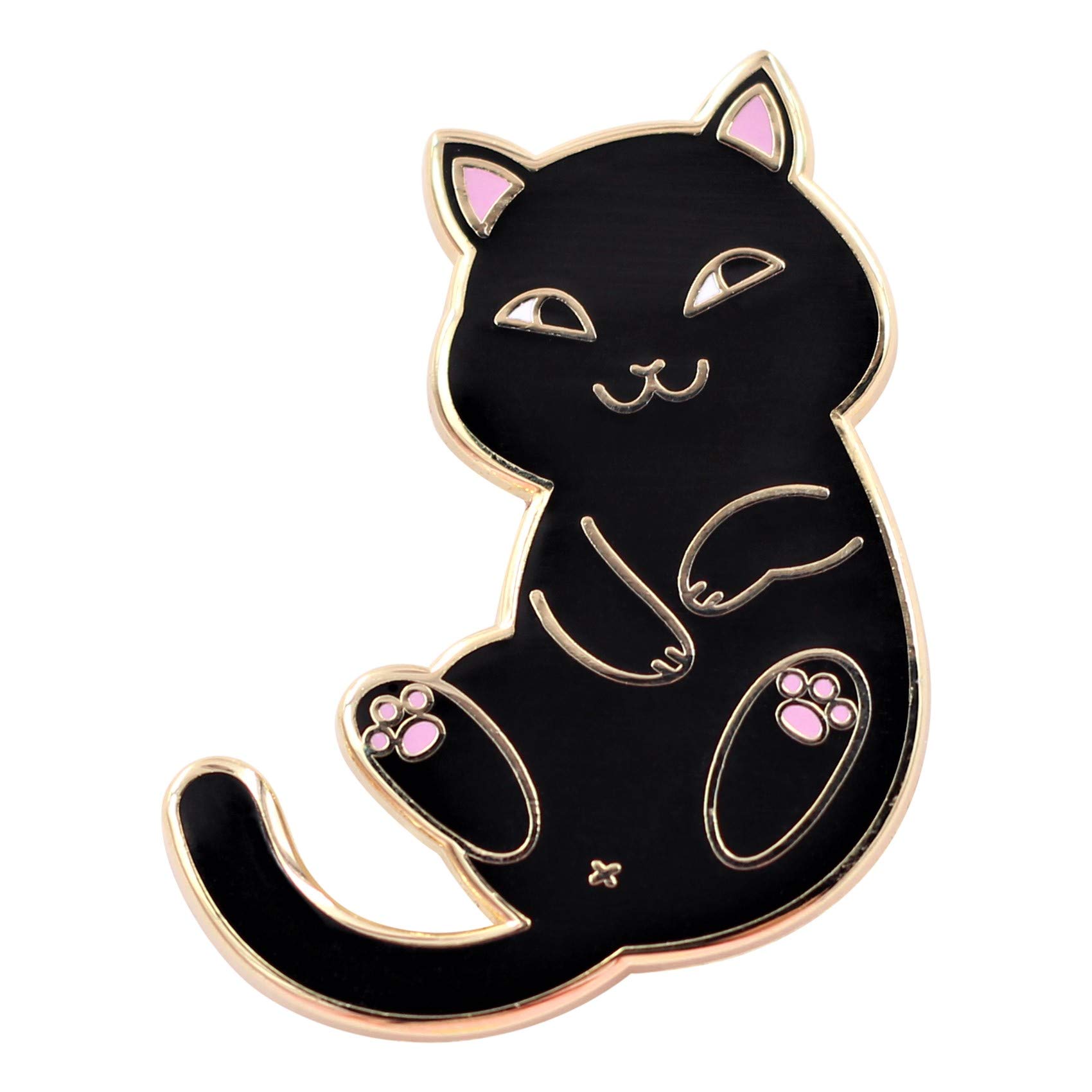 Amazon.com: REAL SIC Playful Cat Enamel Pin - Cute & Funny Cat Lapel ...