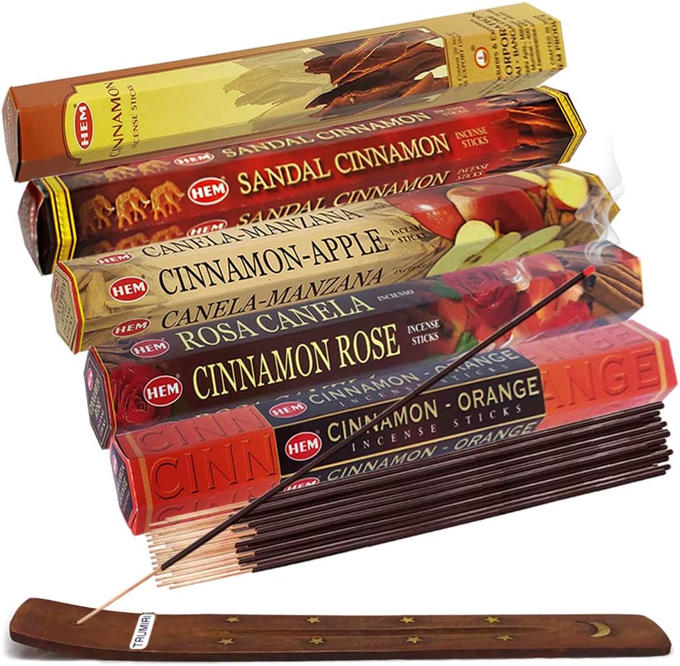 Amazon.com: Hem Cinnamon Incense Sticks (120 Sticks, 6 Boxes Inside ...