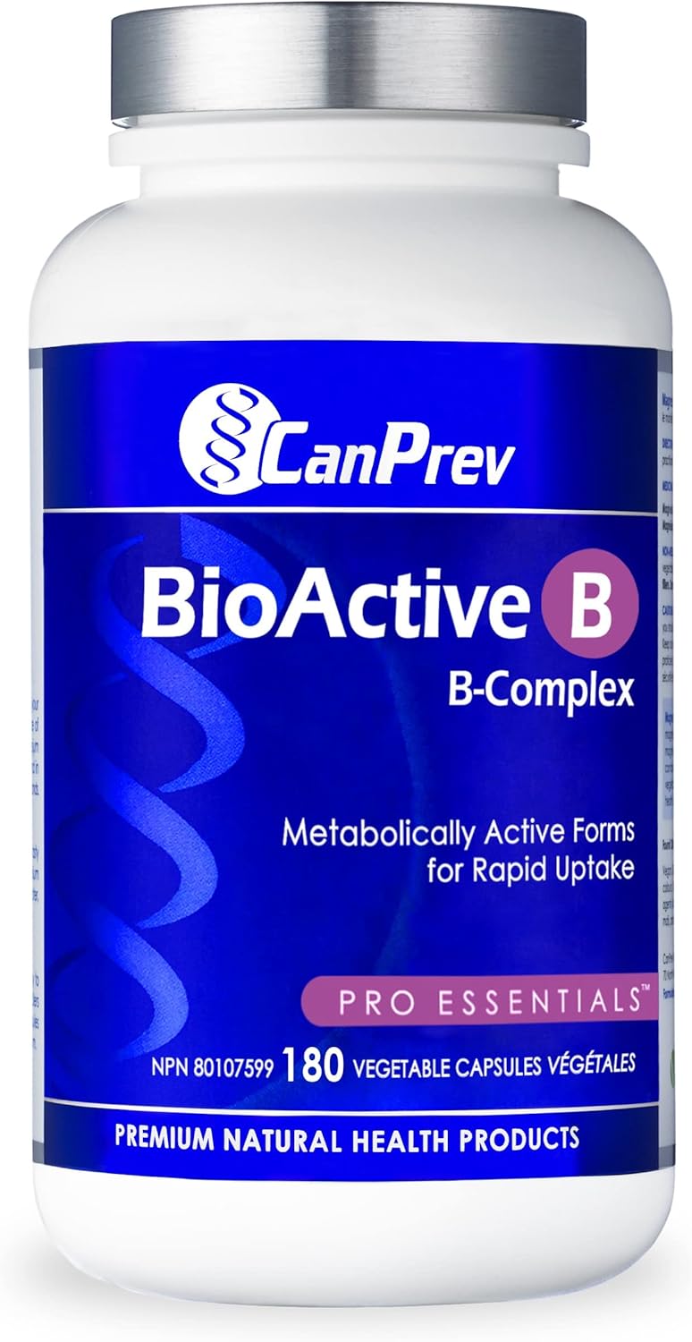 CanPrev BioActive B - B-Complex | 180 Vegetarian Capsules (Green ...