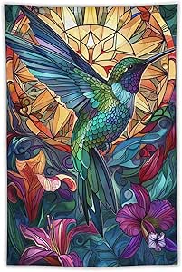 Amazon.com: Reccmeny Vivid Hummingbird Tapestry Garden of Lilies And ...