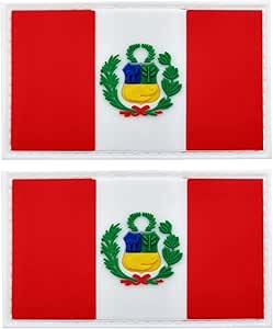 Amazon.com: Peru Flag Patch Peru PVC Rubber Hook & Loop Fastener Patch ...