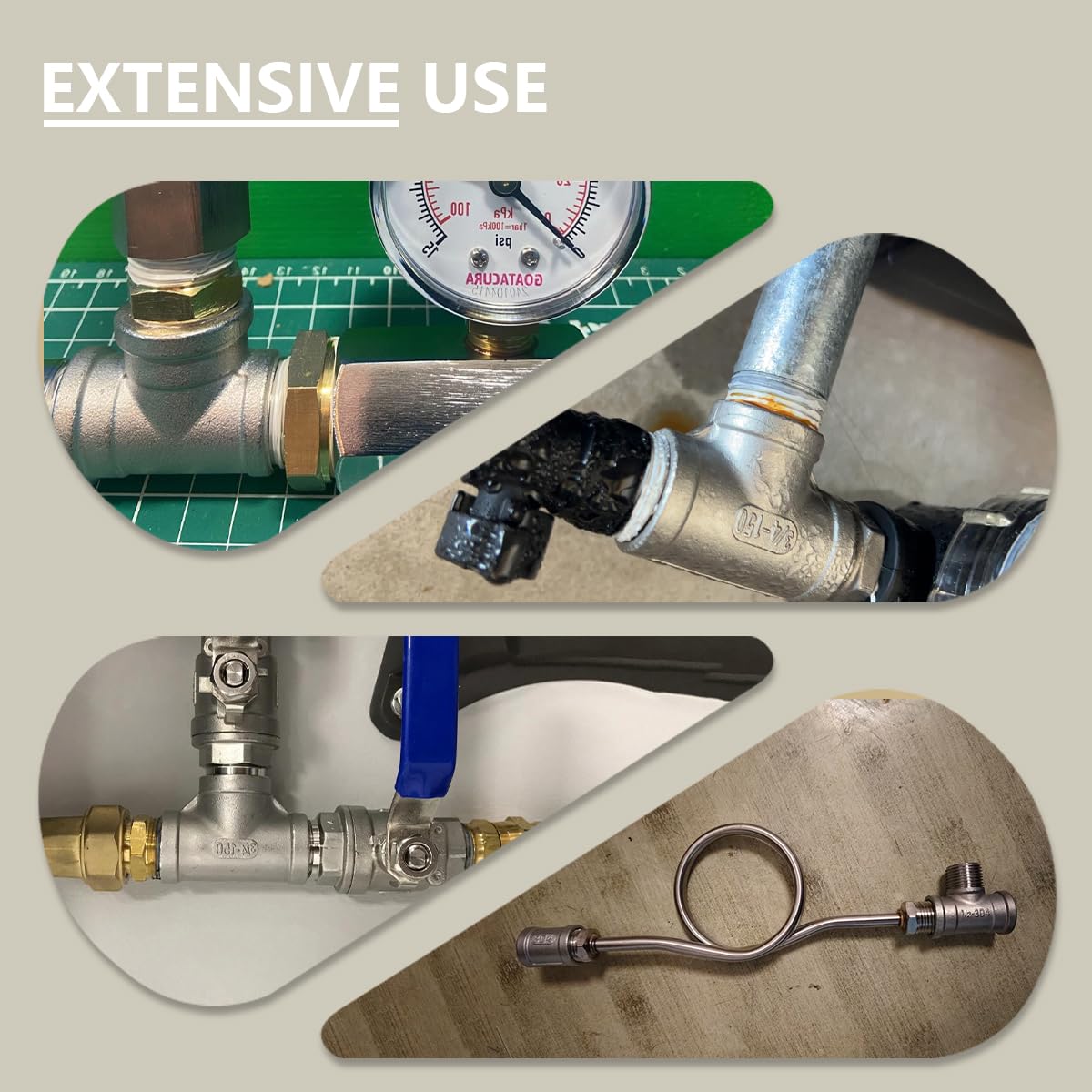Snapklik.com : BWINTECH 3PCS 304 Stainless Steel Tee Pipe Fittings For ...