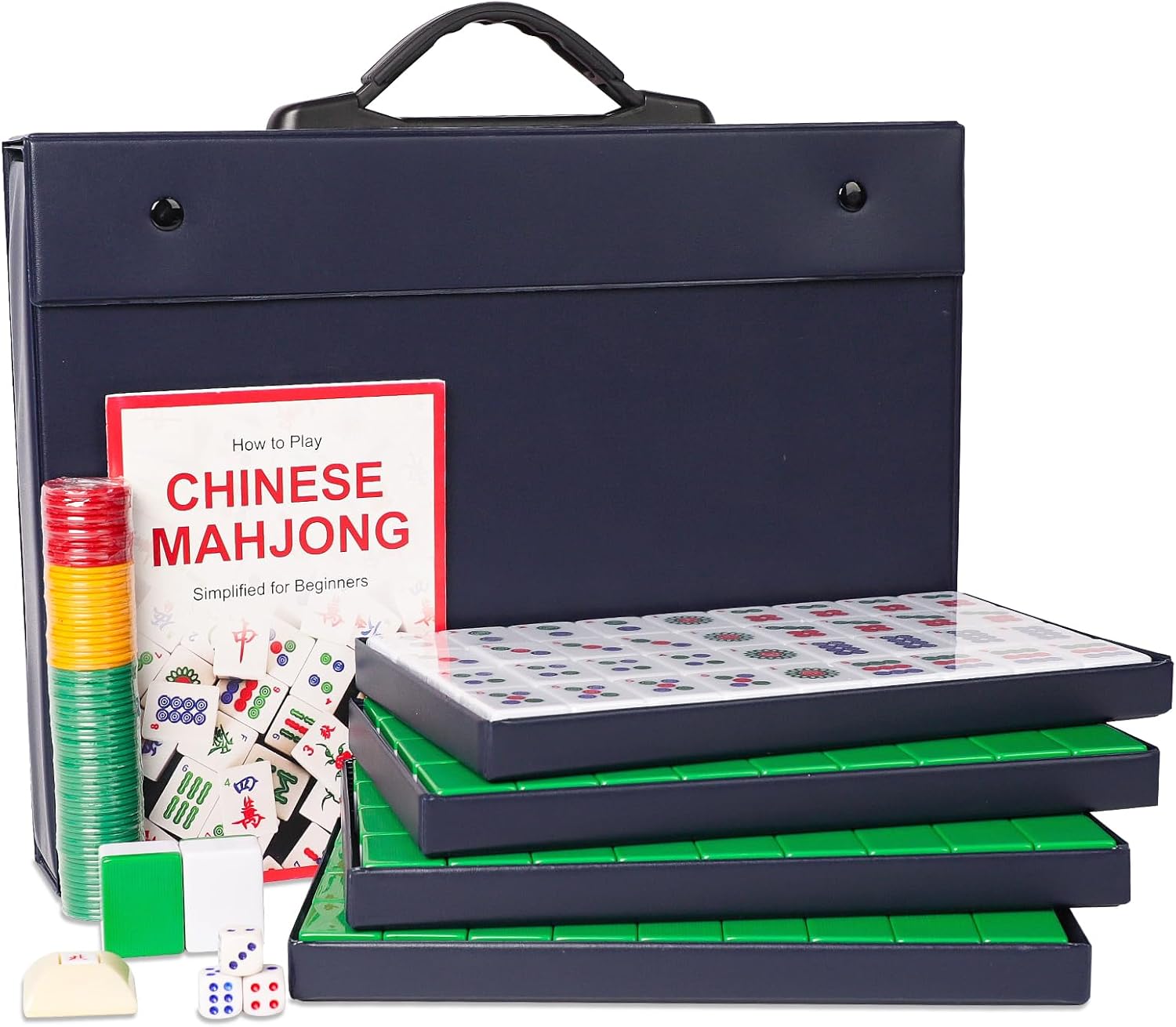 Amazon.com: ZGME Chinese Mahjong Set,Mahjong Game Set, Complete ...