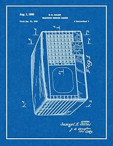 Amazon.com: Television Receiver Cabinet Patent Print Blueprint with ...
