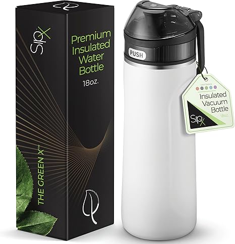 Amazon.com: SIPX™ 18 oz Premium Stainless Steel Water Bottle with Straw ...