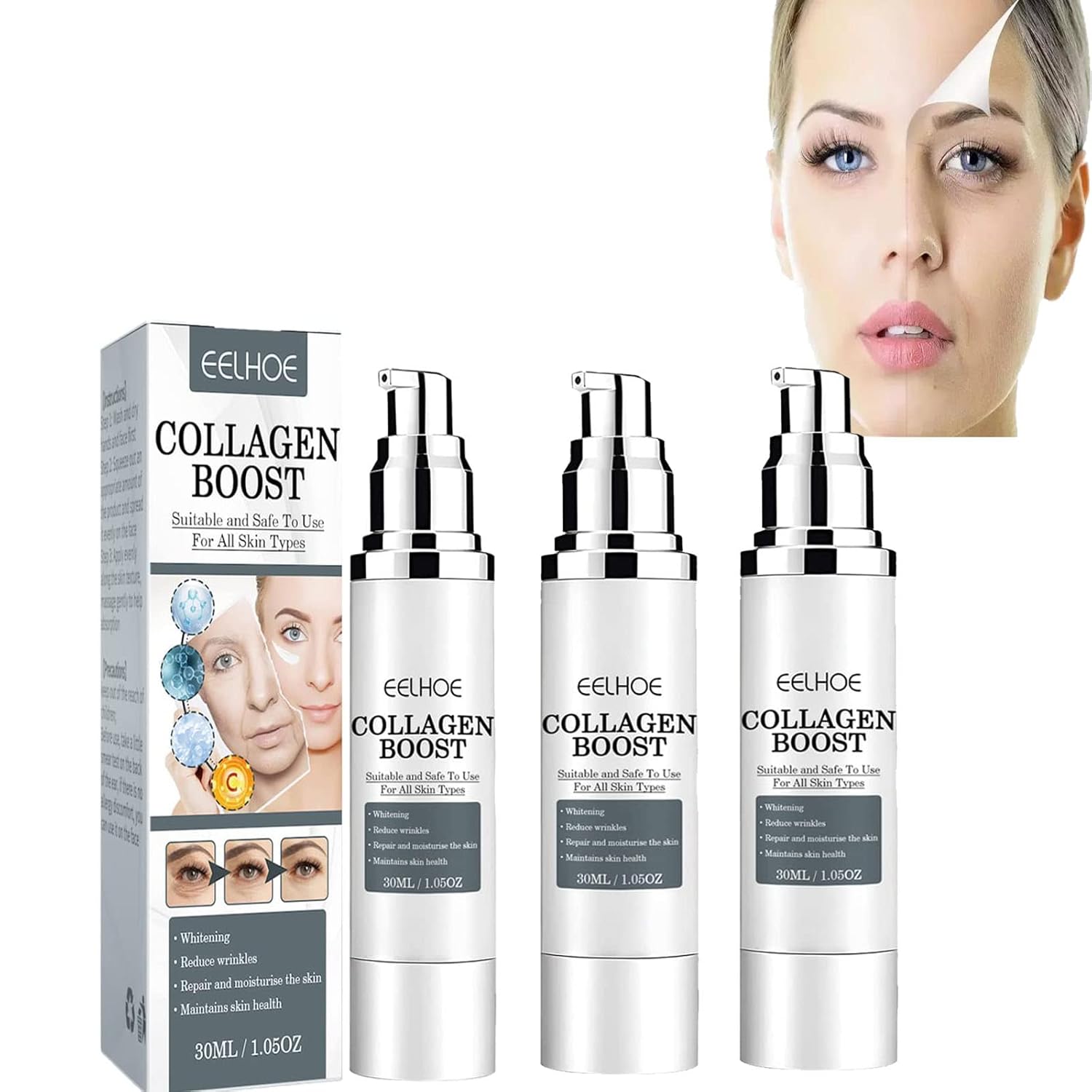 EELHOE – Suero antienvejecimiento con colágeno potenciador antienvejecimiento, EELHOE ...