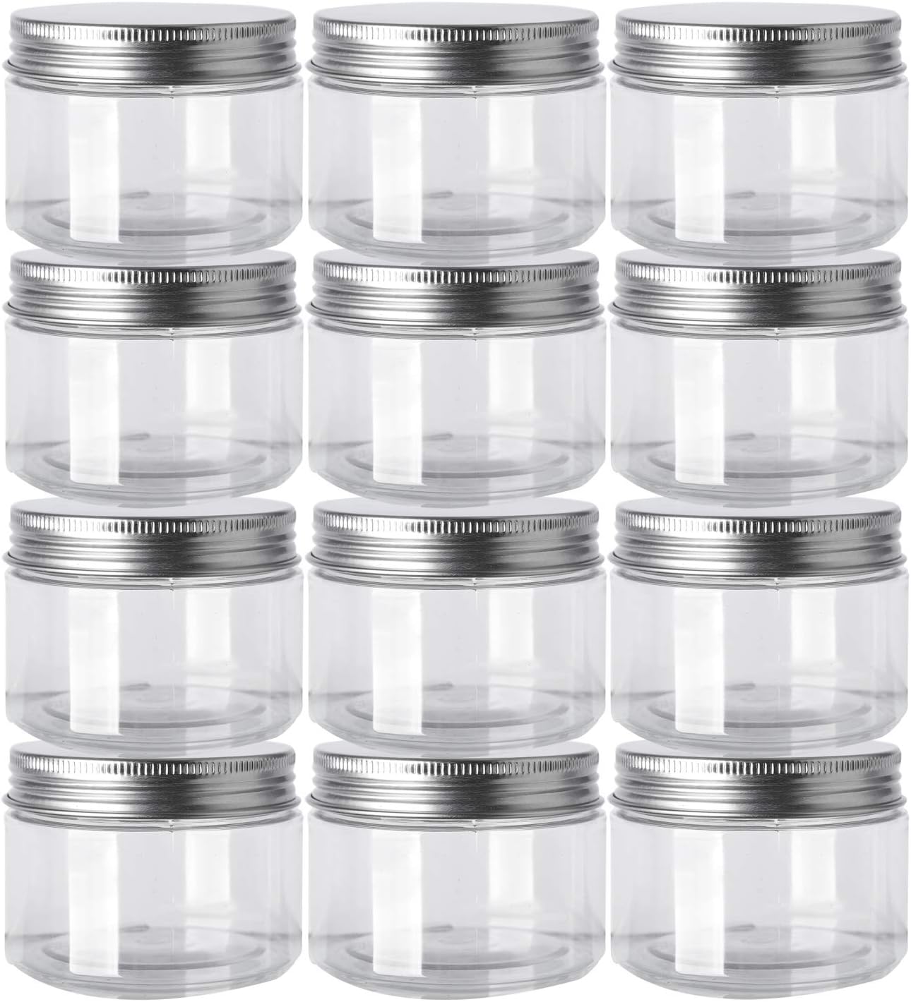 Amazon.com: novelinks 8 Ounce Clear Plastic Jars Containers With Screw ...