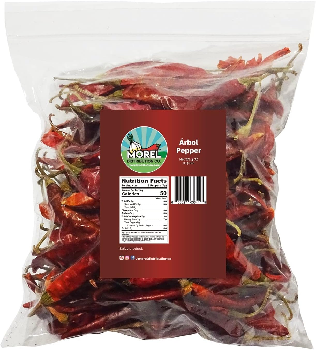 Amazon.com : Dried Arbol Pepper (Chile De Arbol) WT: 4 Oz, 8 Oz, 1 Lb ...