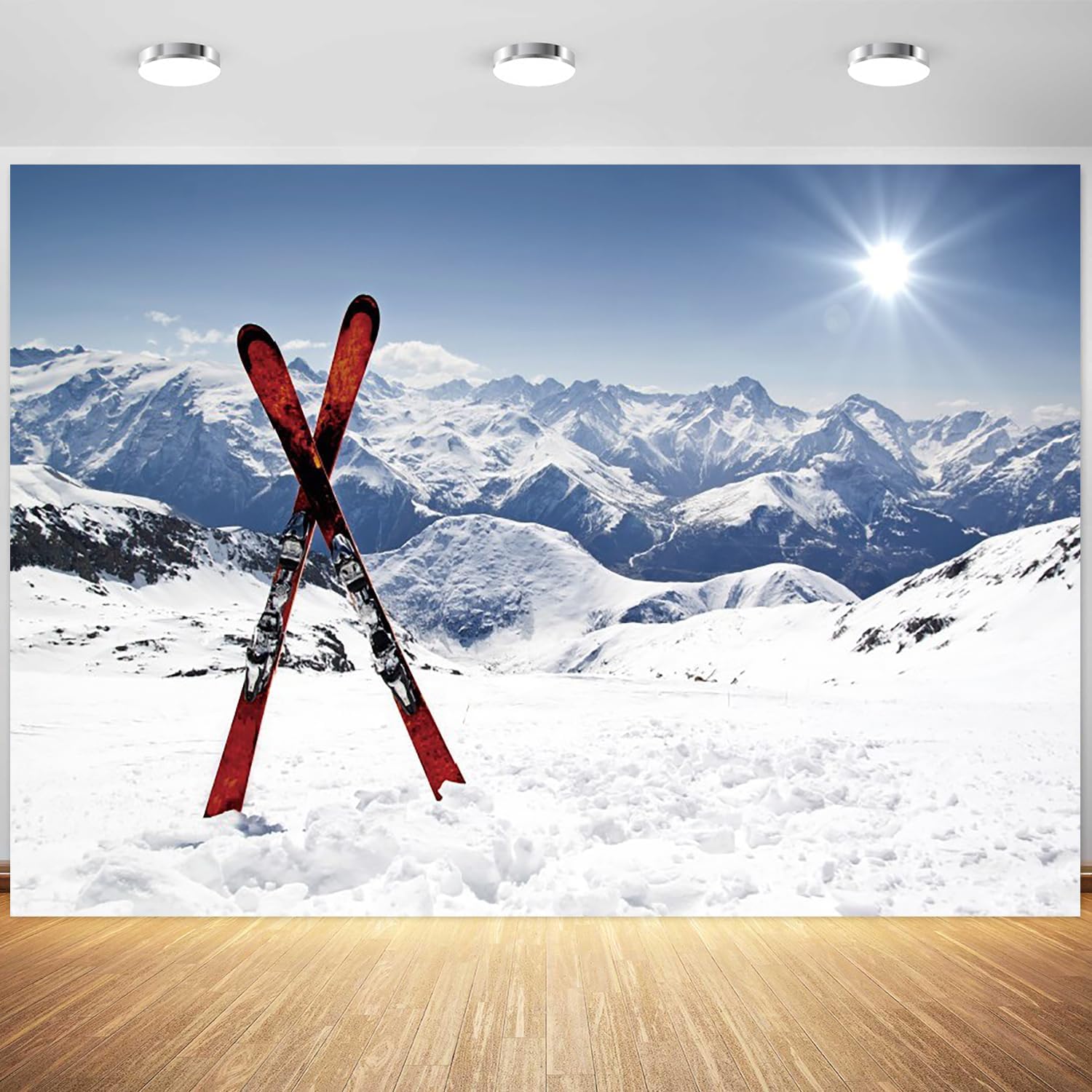 Amazon.com : Tranhiafe 7x5ft Winter Ski Backdrop Snowy Scene Alps ...