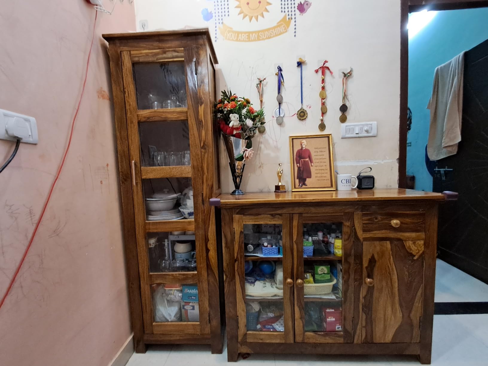 PS DECOR Solid Wooden Inverter Battery Cabinet | Single Battery Box ...