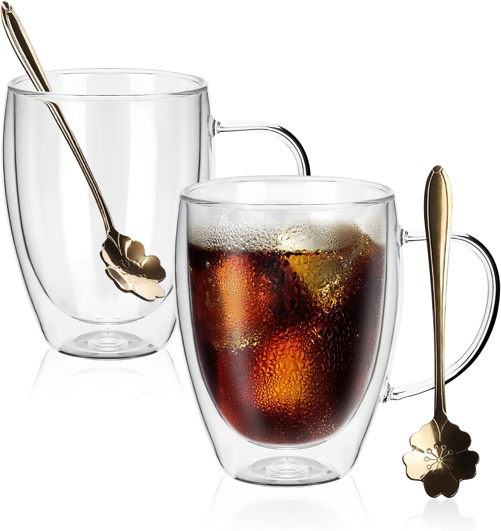 Amazon.com: Gmark Large Coffee Mugs Set of 2 (12 oz, 350 ml), Double ...