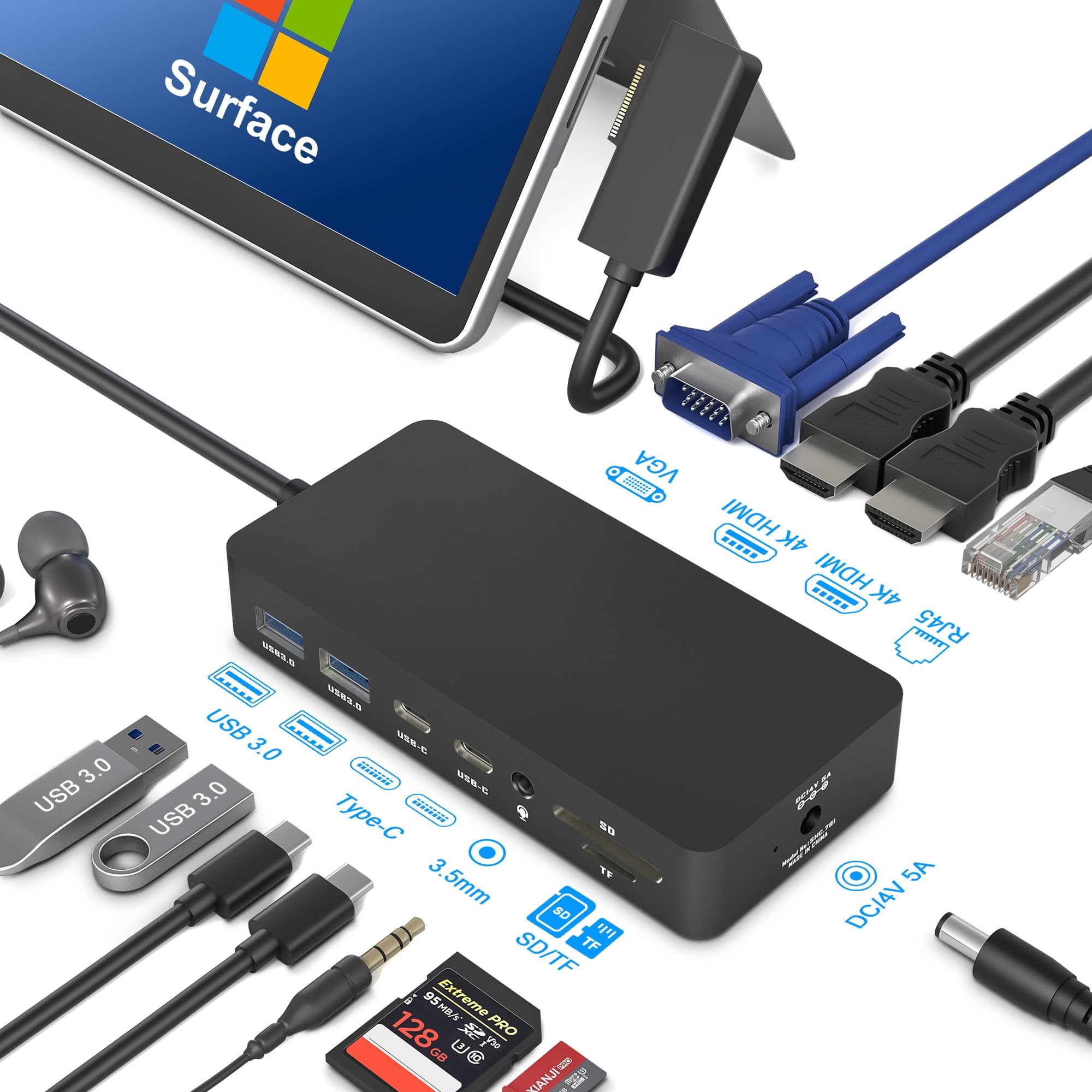 Amazon.com: Microsoft Surface Docking Station Triple Displays Dual HDMI ...