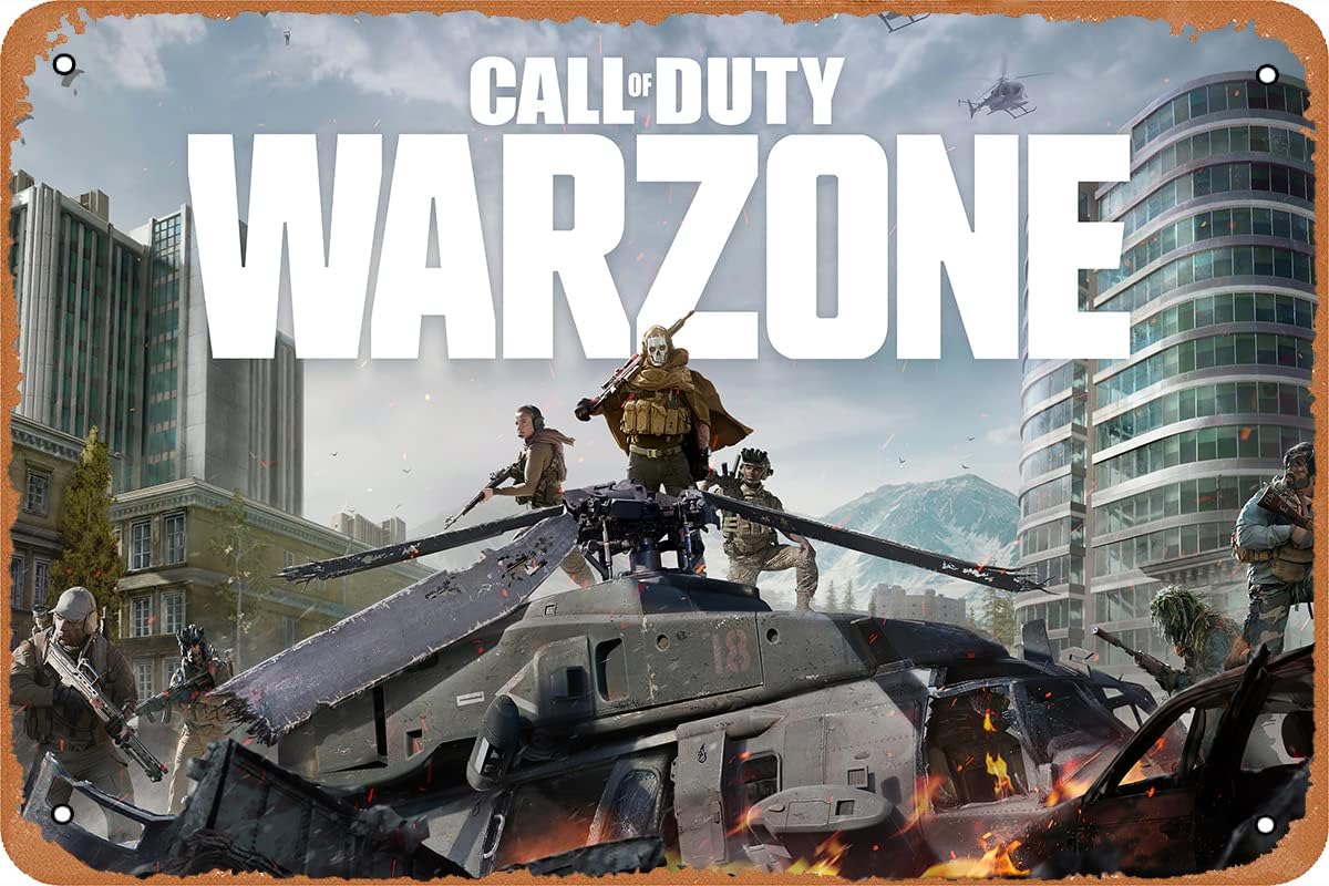 Amazon.com: Clilsiatm Vintage Game Tin Sign,Call of Duty Warzone Poster ...
