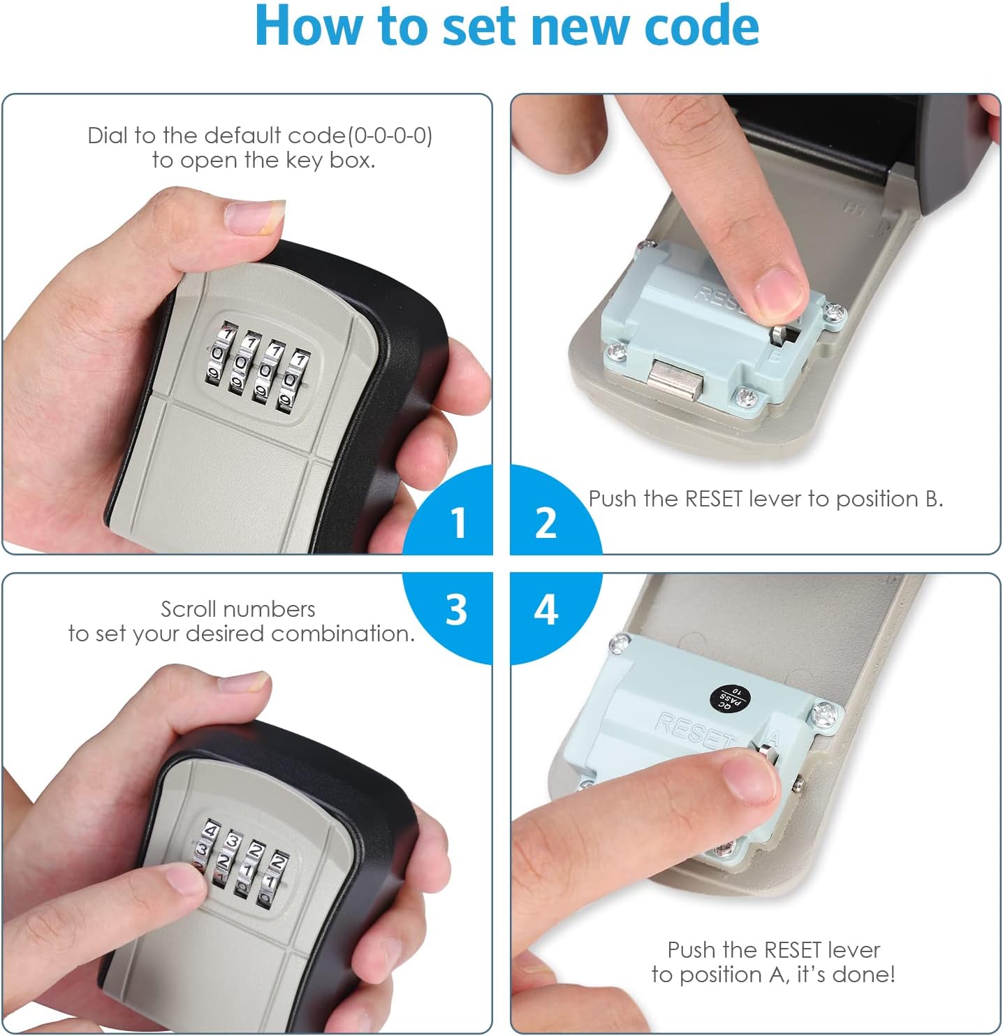 Brifit Security Lock Box, 5 Keys Capacity Safe Lock Box, 4 Digit ...