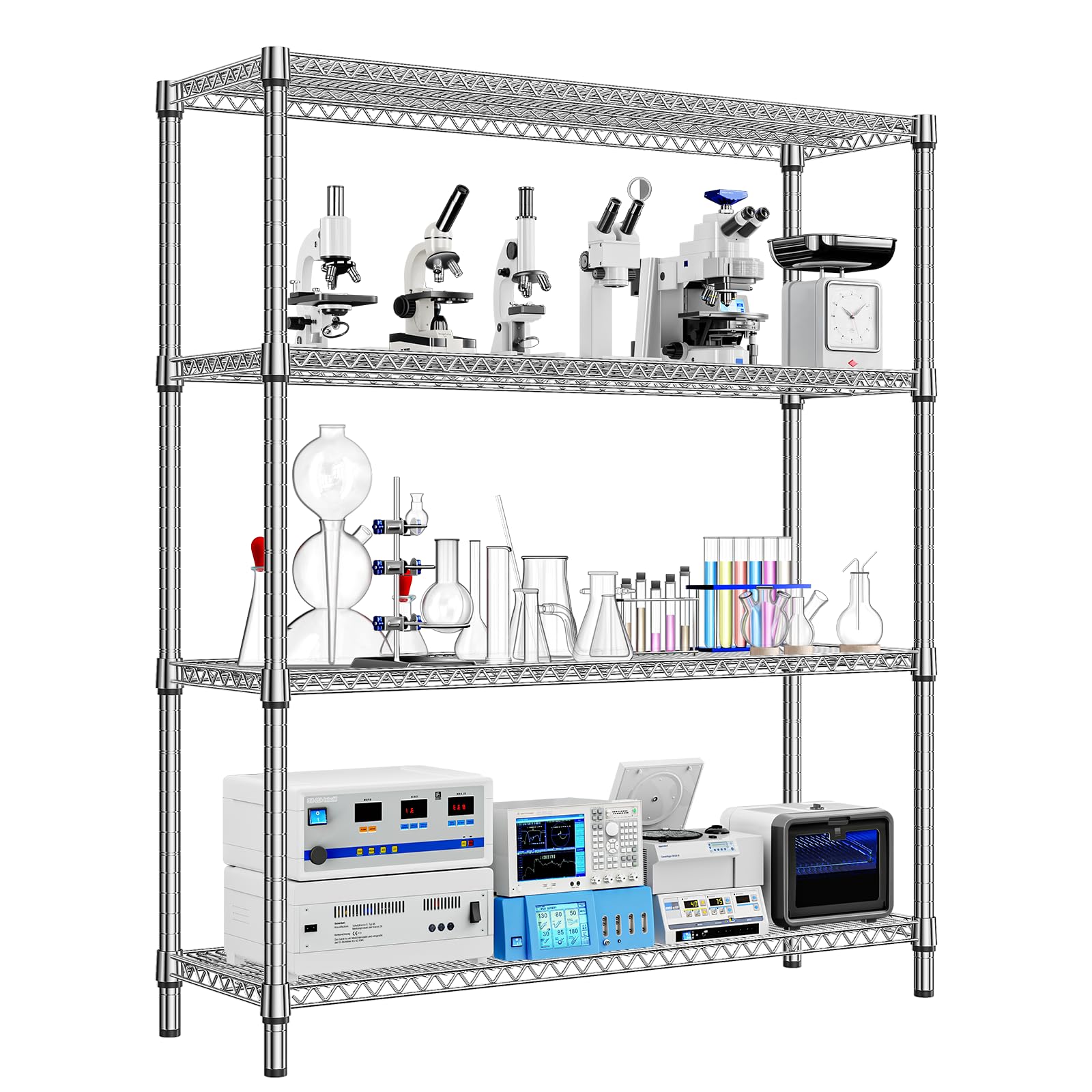 Amazon.com: MZG 4 Tier Storage Rack Metal Wire Shelving Unit, Storage ...