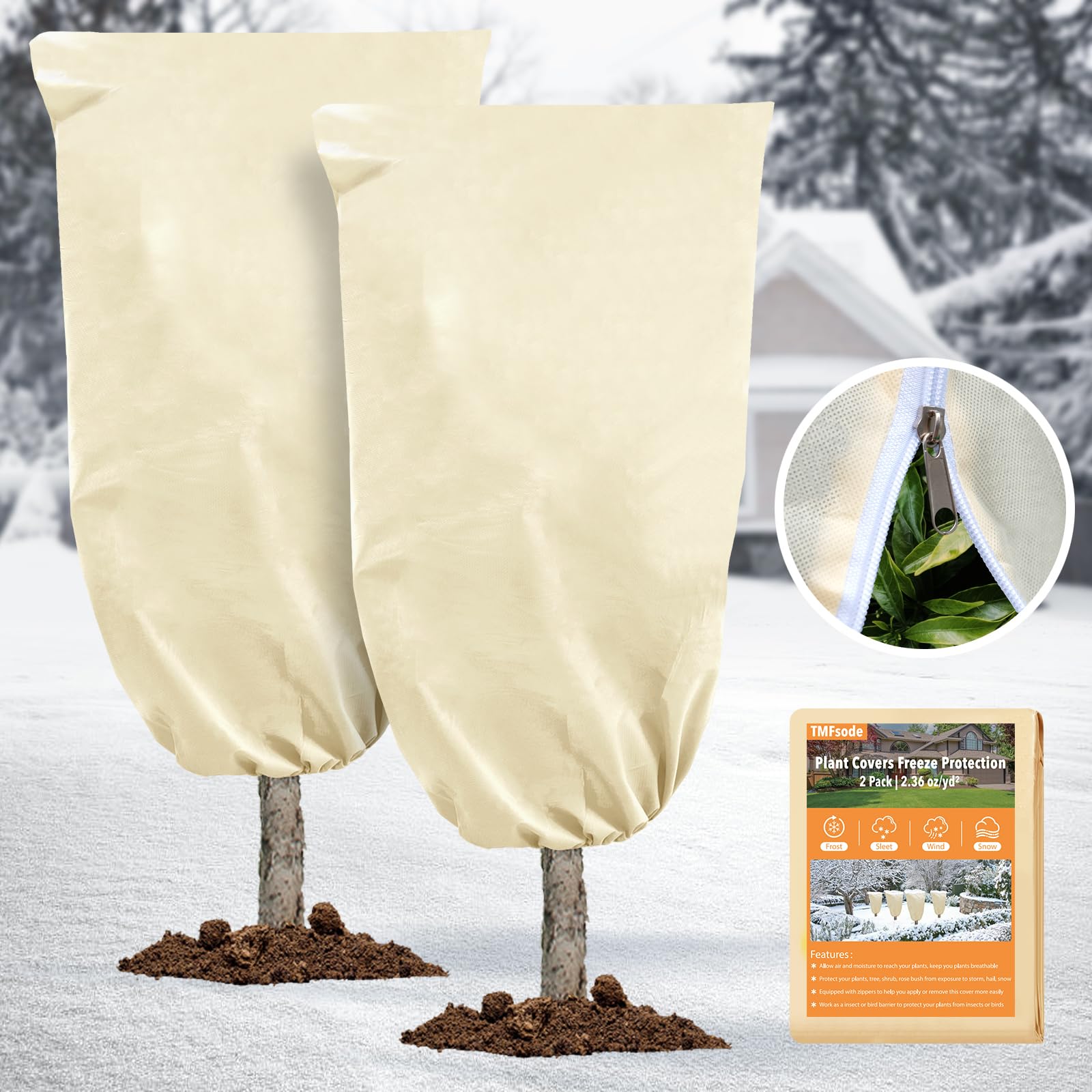 Amazon.com : TMFsode 2 Pack 80”(W) x95”(H) Plant Covers Freeze ...