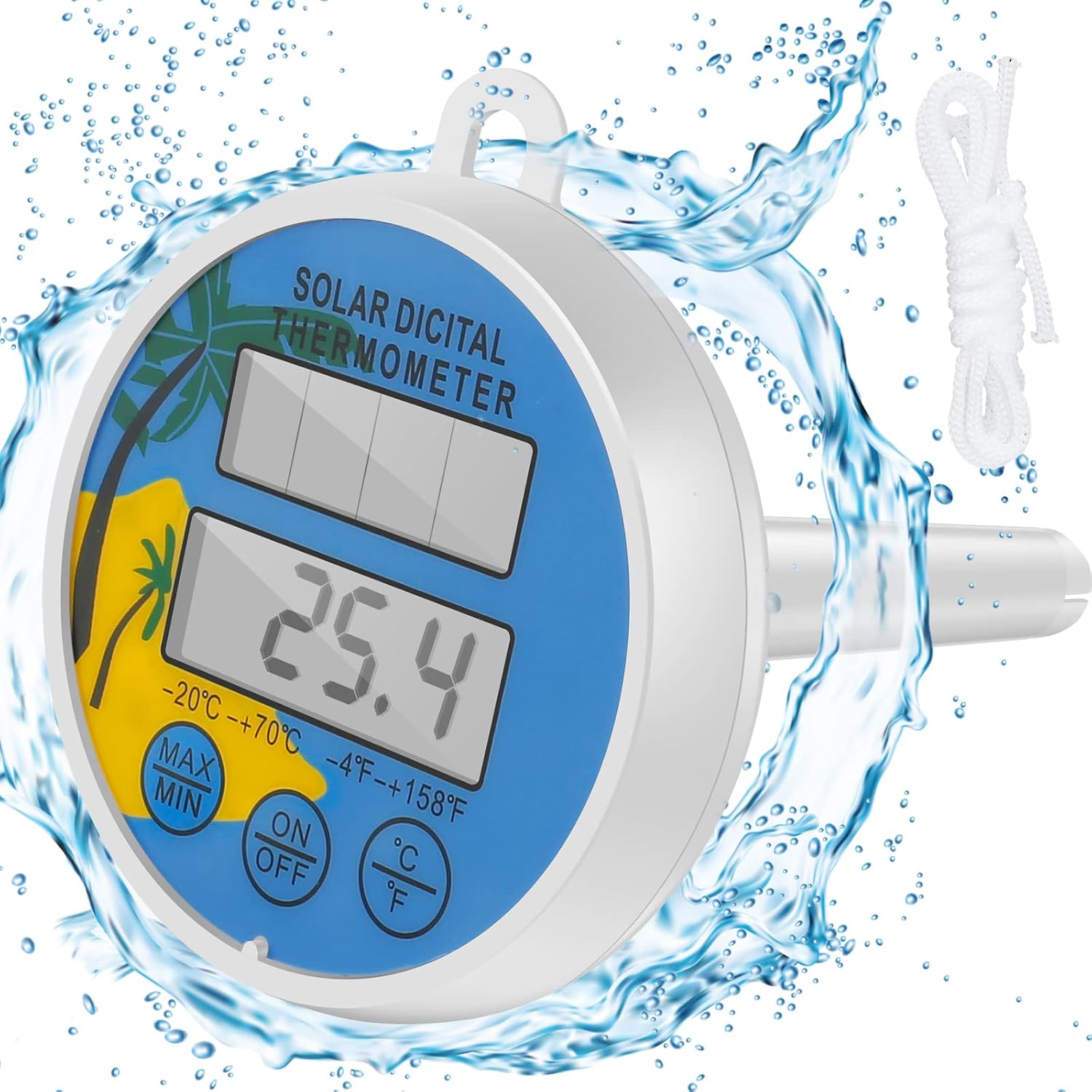 Swimming Pool Thermometer Portable Floating Pool Thermometer Solar ...