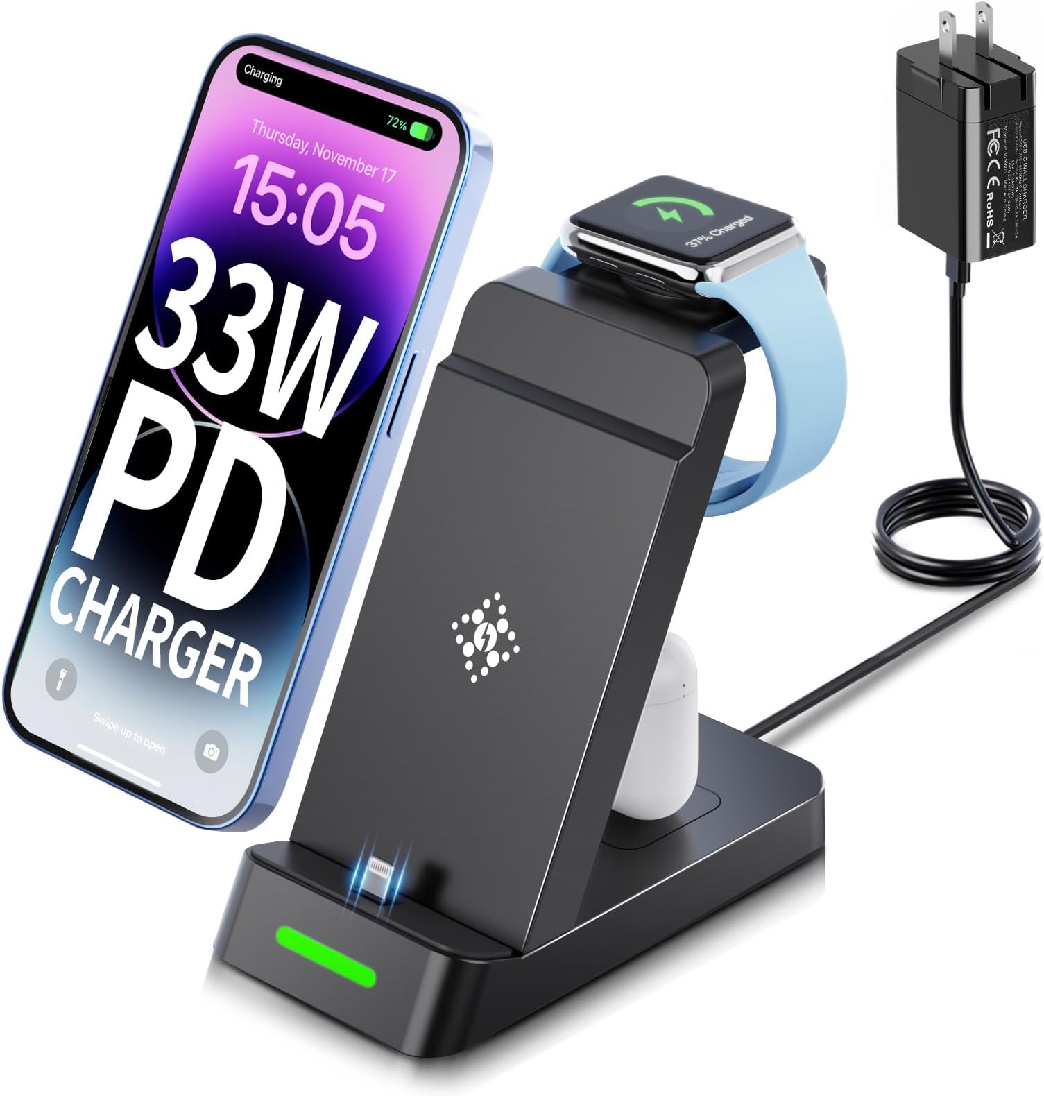 Amazon.com: 33W PD Fast Charging Station for Apple Devices - TYCRALI 3 ...