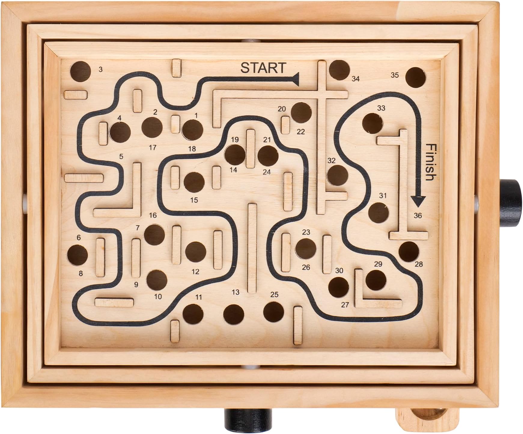 Kitbit Wooden Maze Game with Two Steel Marbles, Classic Wooden ...