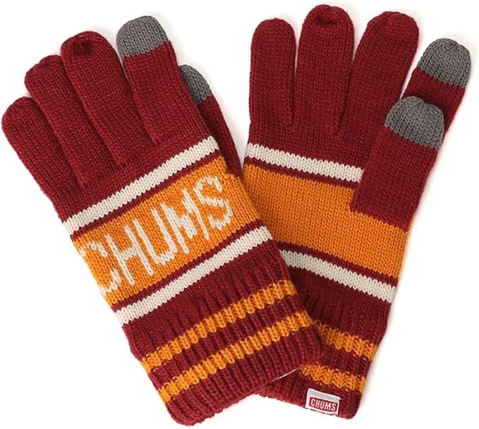 Amazon | [チャムス] グローブ College Knit Glove Burgundy M | 手袋 通販