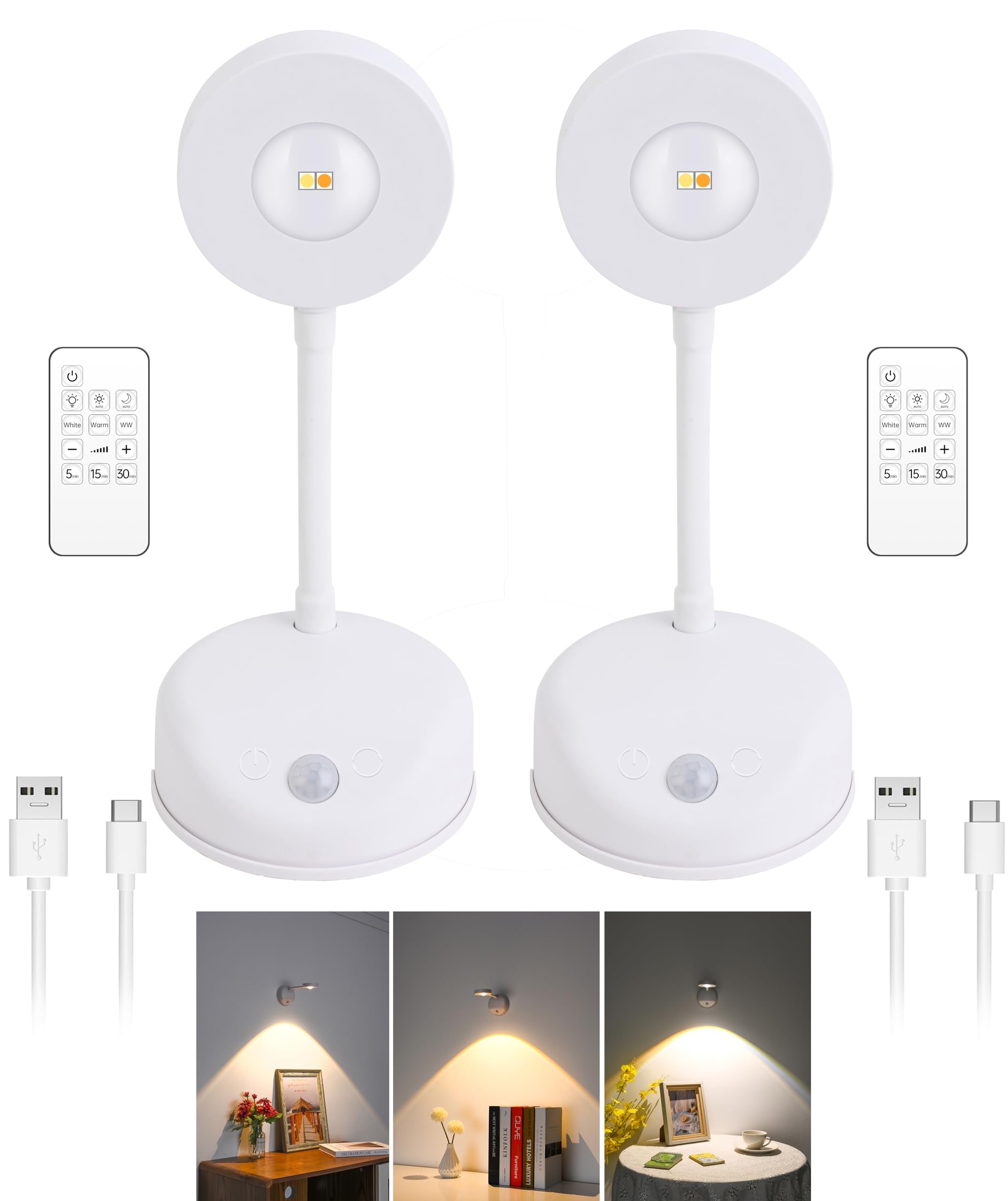 2200mAh Cat's Eye Bulb Motion Sensor Picture Light, Spotlight Painting ...