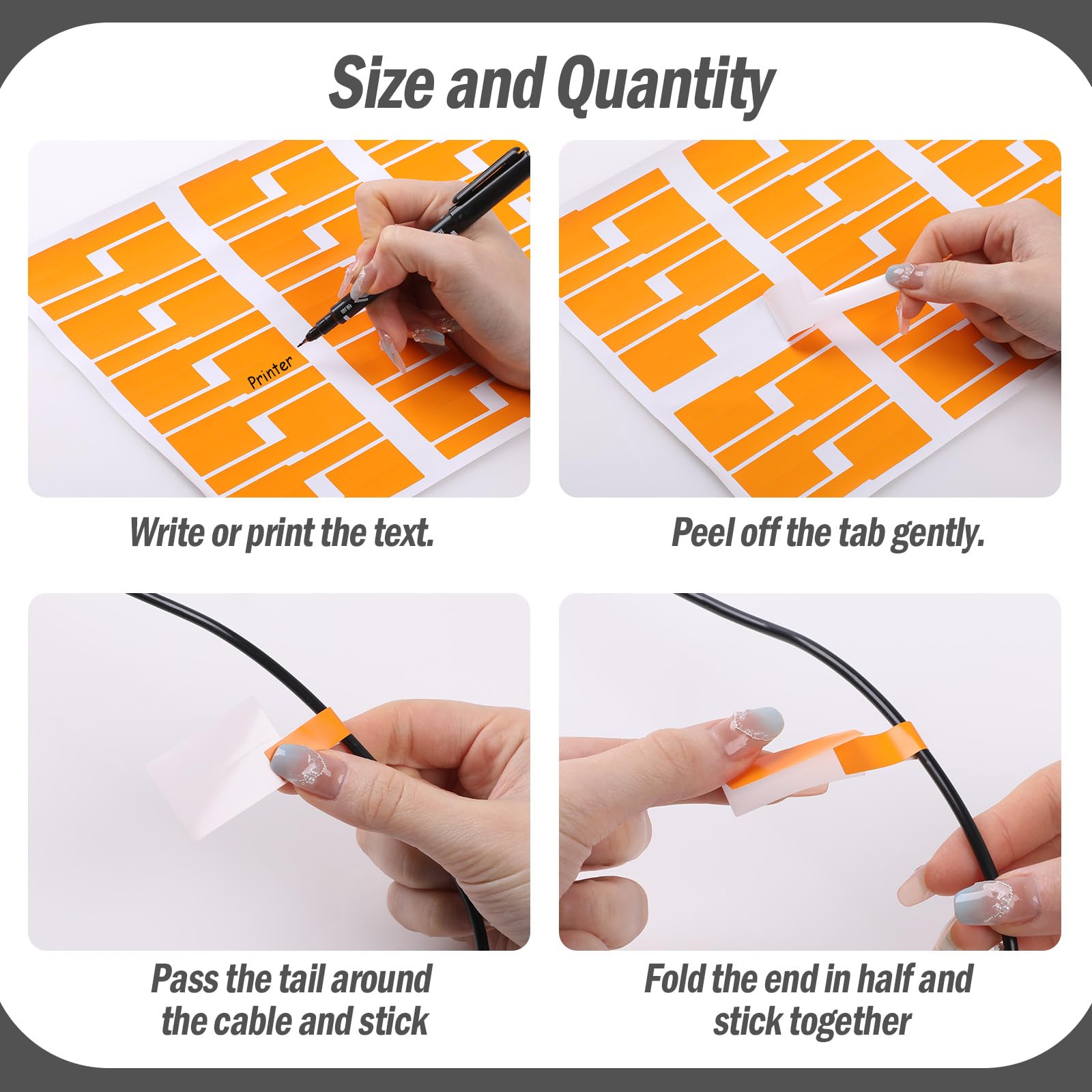 Snapklik.com : 360 Cable Cord Labels, Self Adhesive Cable Tags Sticker ...
