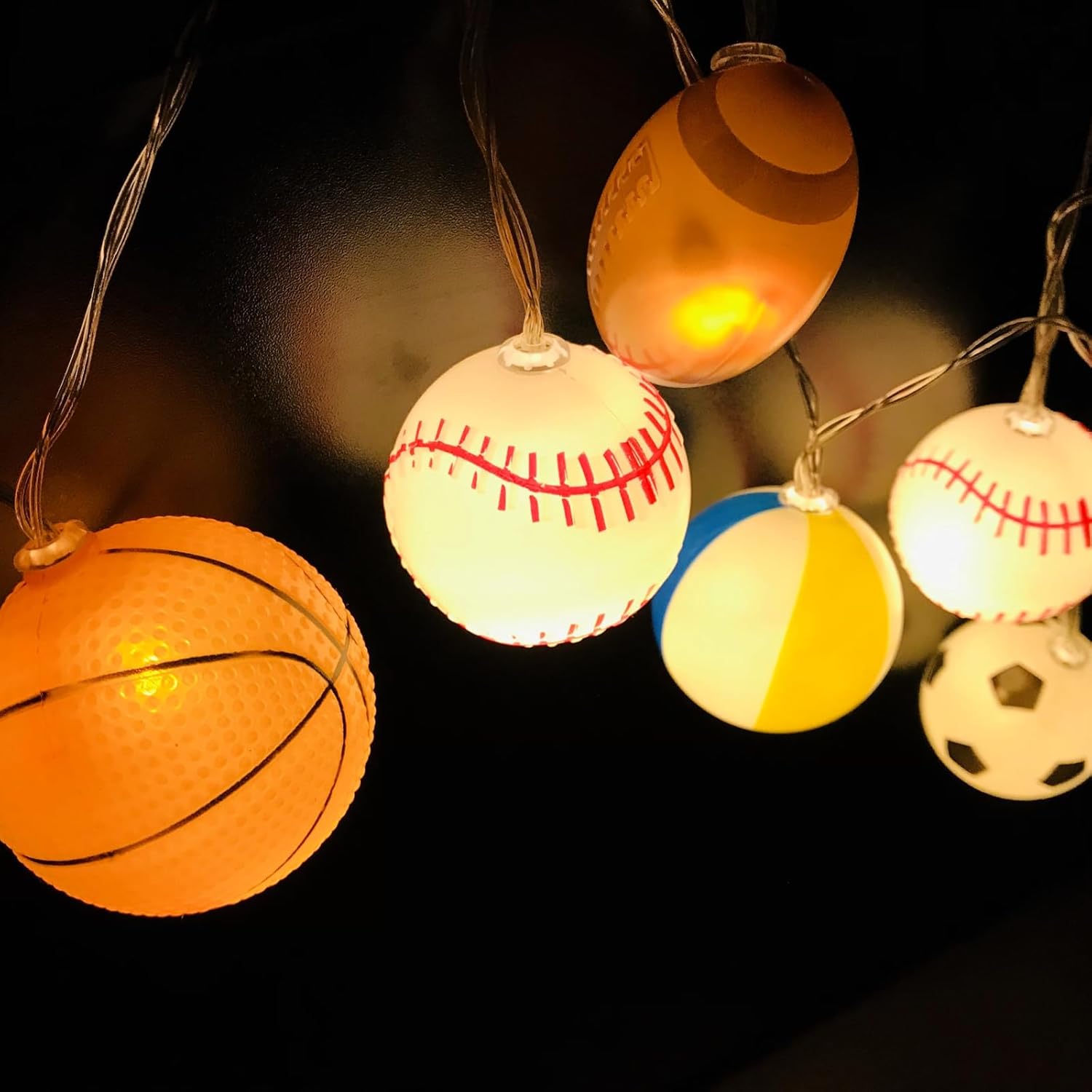 Amazon.com: APRMAYST Mixed Sports Ball String Lights, 6.5ft 10 LED Lamp ...
