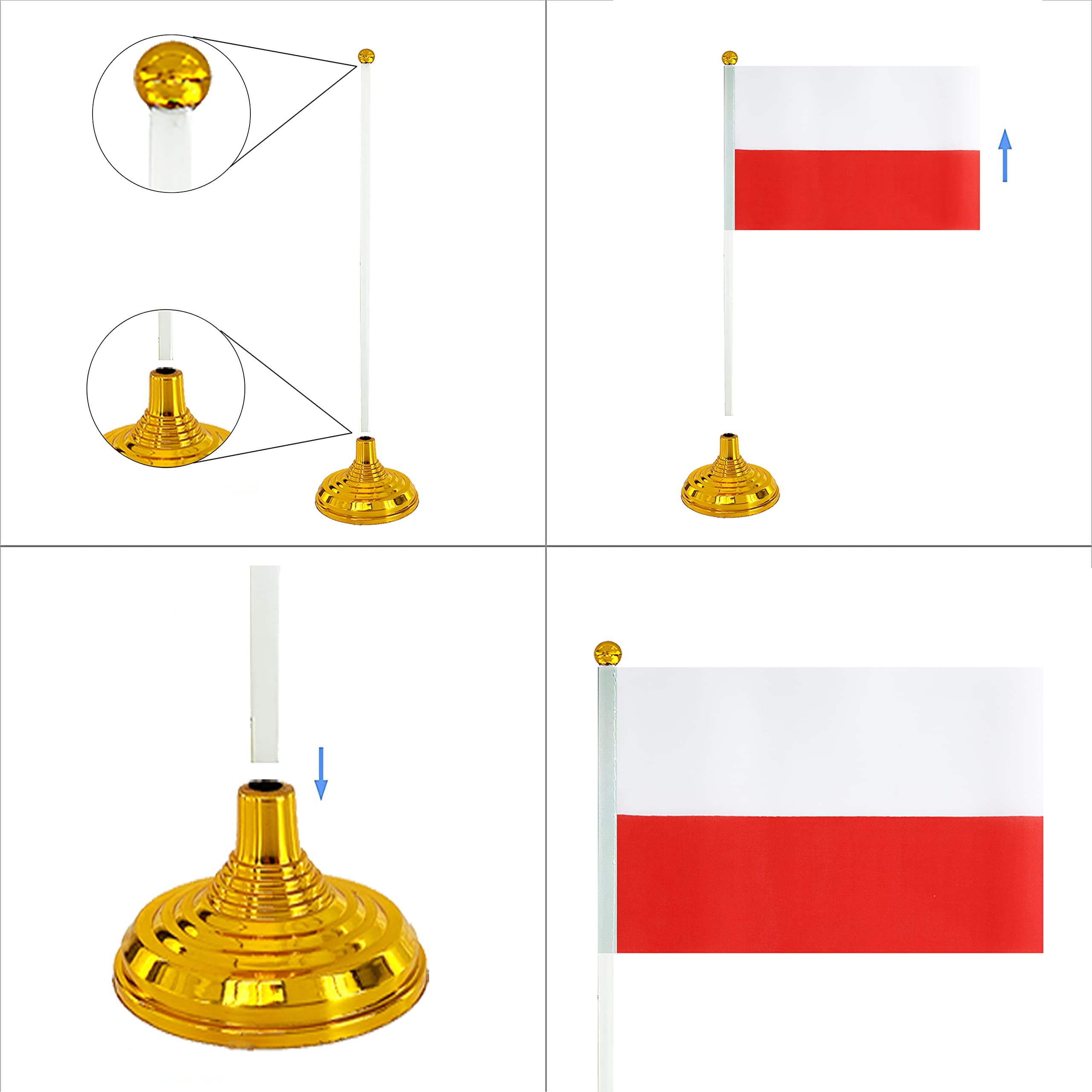Snapklik.com : WXTWK 12 Pack Poland Flag Polish Desk Flag Small Mini ...