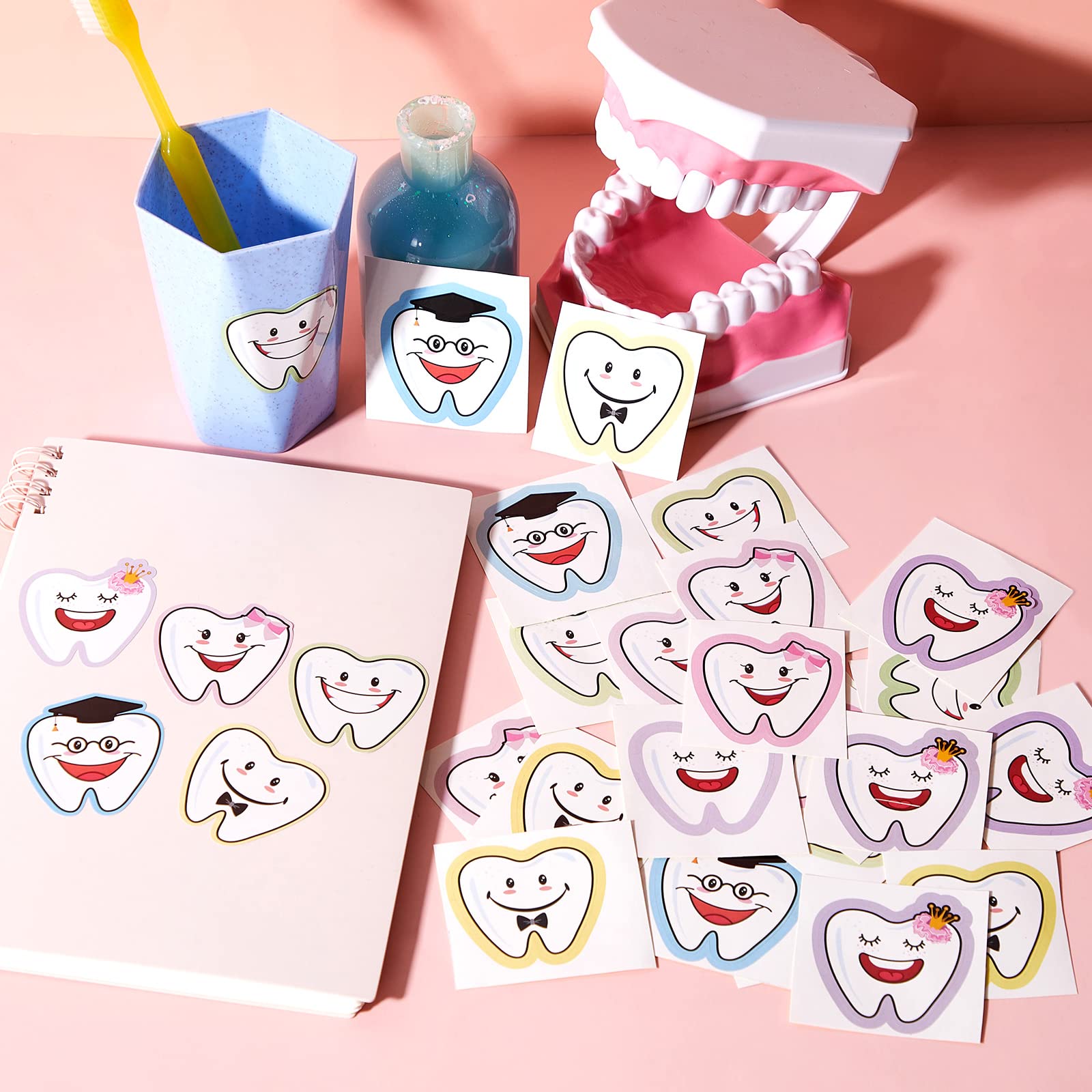 Snapklik.com : Jecery 300 Pcs Tooth Stickers Funny Teeth Sticker Shaped ...