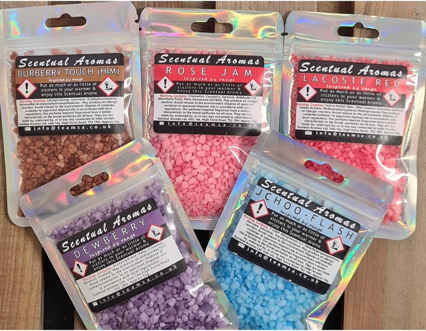 SCENTUAL AROMAS 55g x10 Sachet Perfumed Scented Sizzlers Home Fragrance ...