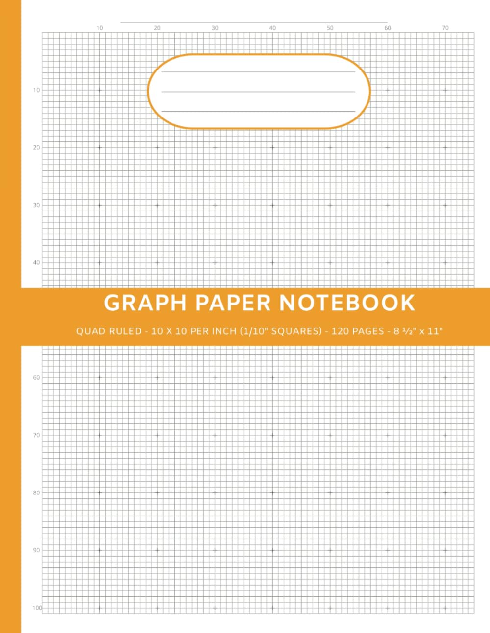Graph Paper Notebook, 10 x 10 Per Inch, Quad Ruled, 1/10” Square, 120 ...