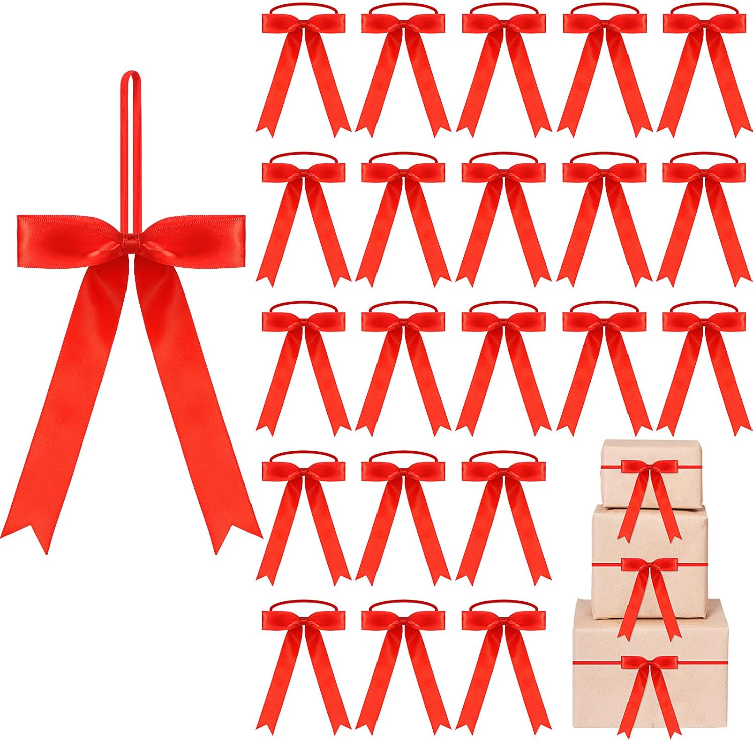 Amazon.com: Riceshoot 24 Pcs 3 Inch Stretch Elastic Loops with Pre Tied ...