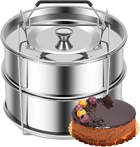 Amazon.com: KOUISYY Stackable Steamer Insert Pans, 2 Tier Stainless ...