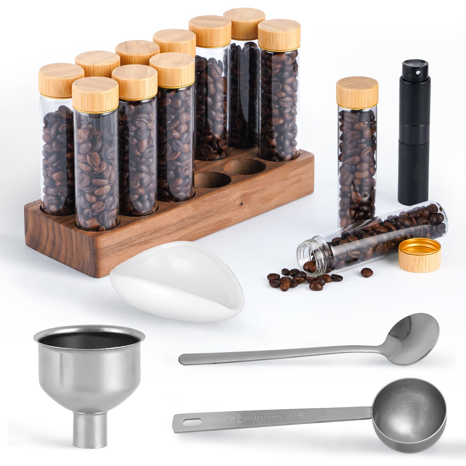 Amazon.com: Coffee Bean Dosing Cup & Spray Bottle + 12pcs Single Dose ...