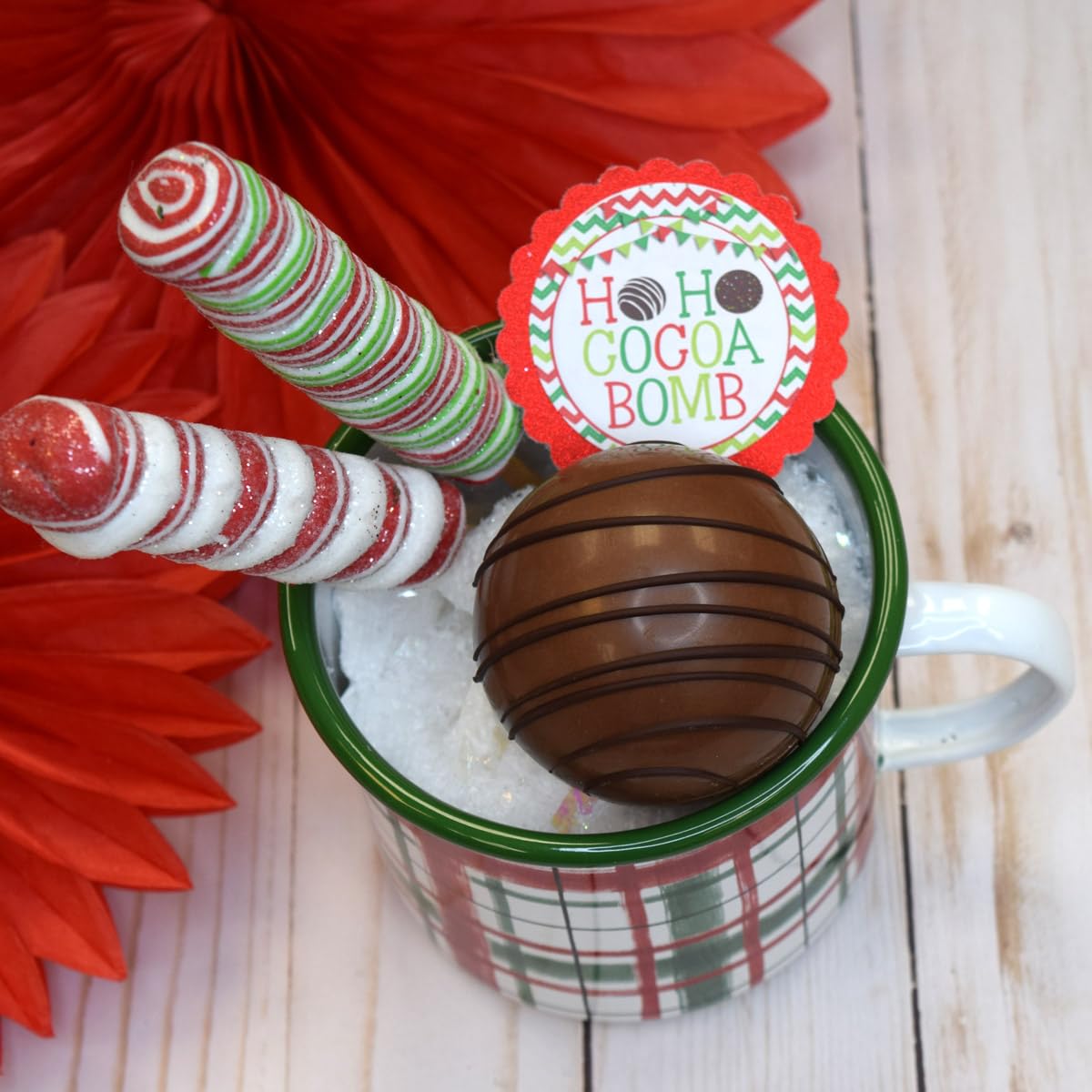 Ho Ho Cocoa Bomb Christmas Themed Hot Cocoa Bomb Packaging Sticker ...