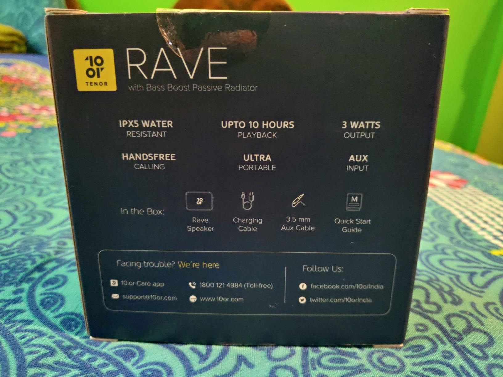 10.or Crafted for Amazon Rave Portable Wireless Bluetooth Speaker ...