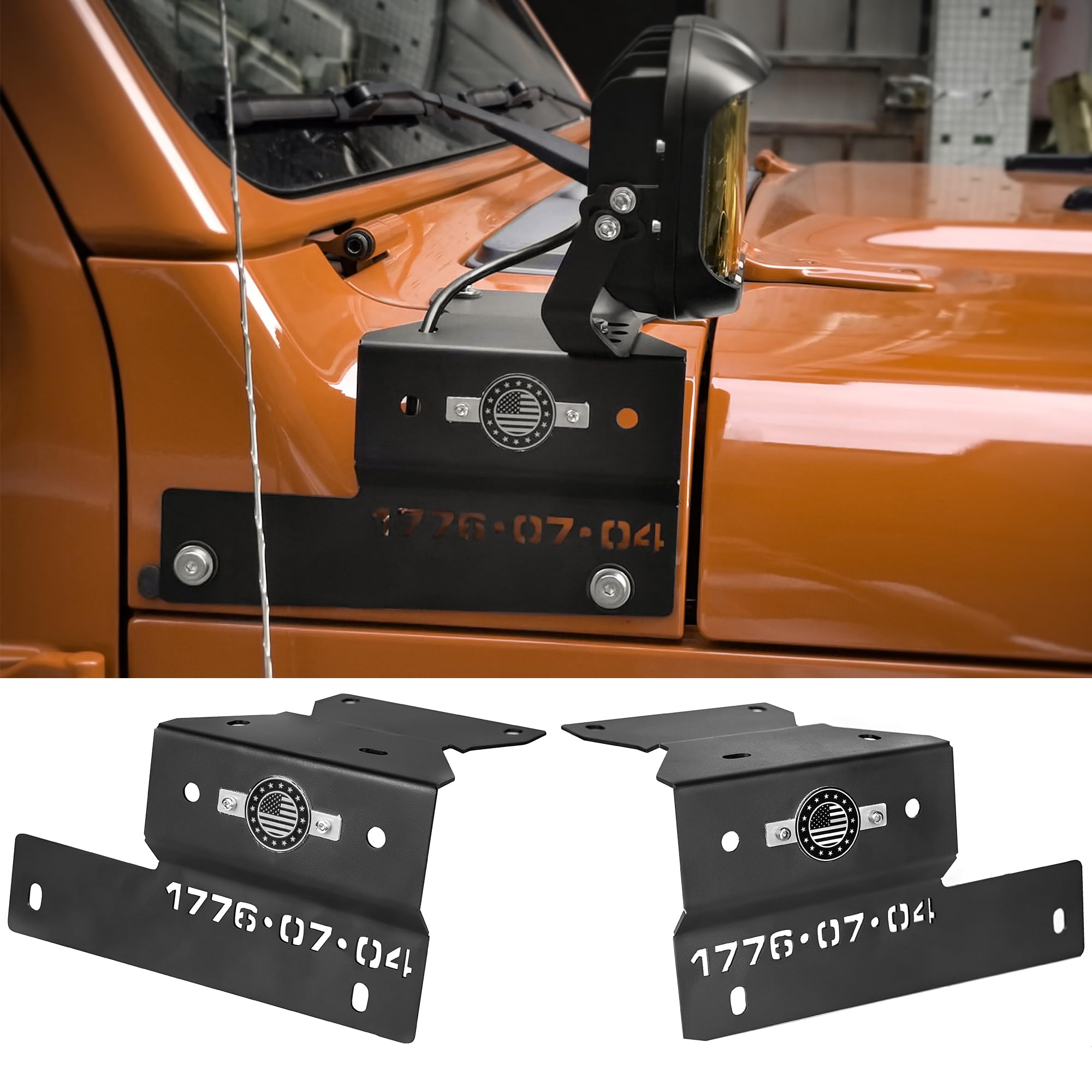 Snapklik.com : A Pillar Light Mount Brackets, OFFROAD GAMERS Windshield ...