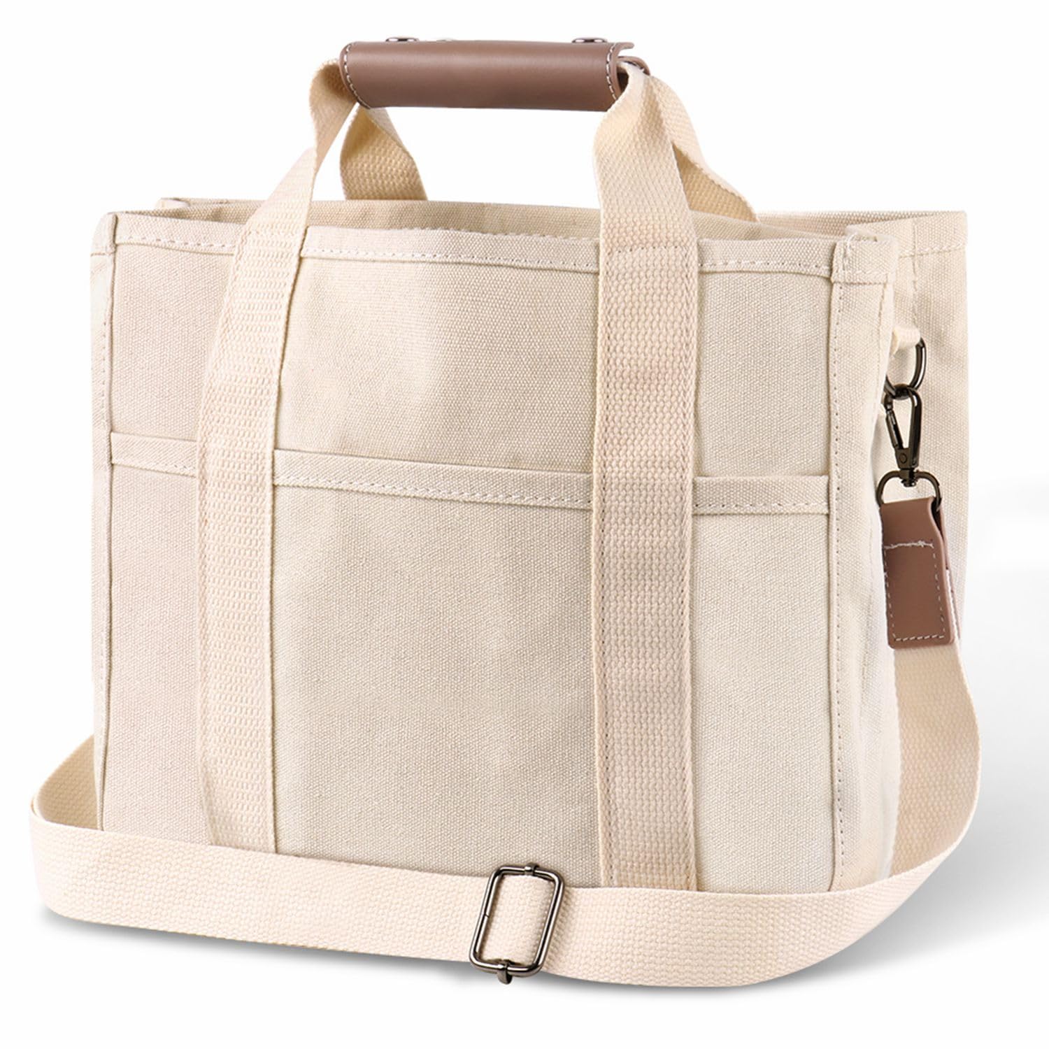 Amazon.com: Canvas Tote Bag, Crossbody Tote Bag with Compartments Tote ...