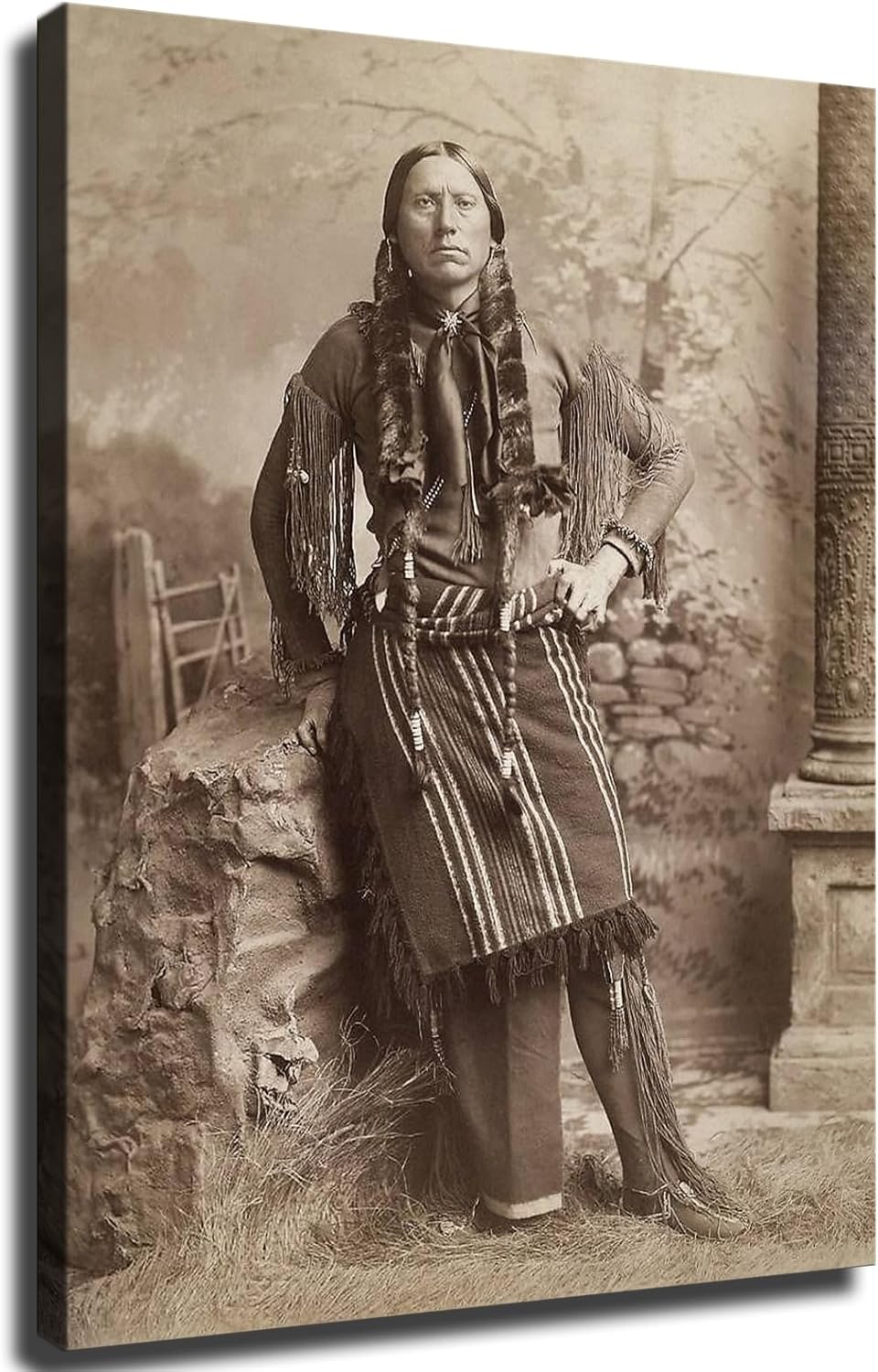 Amazon.com: Old Photo of Native American Indian Warrior Comanche Chief ...