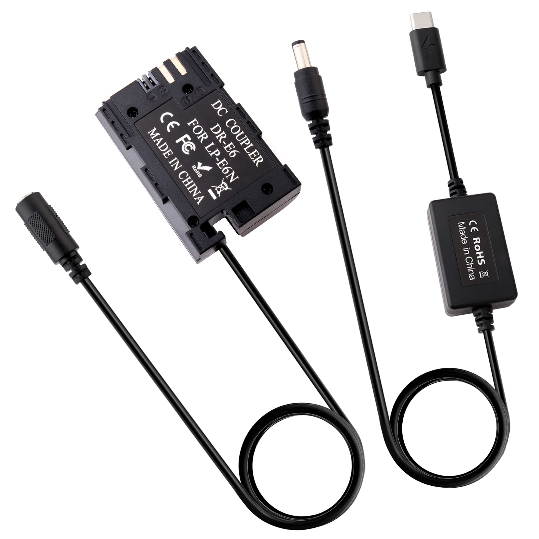 Buy KOERTACOO DR-E6 Full Decode DC Coupler LP-E6 Dummy Battery + USB ...