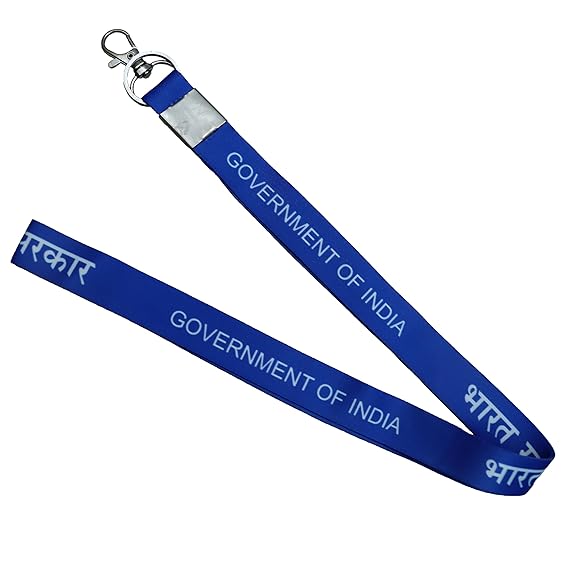 Government Of India Keychain Blue Rope Id Tag Long Fabric Keychain ...