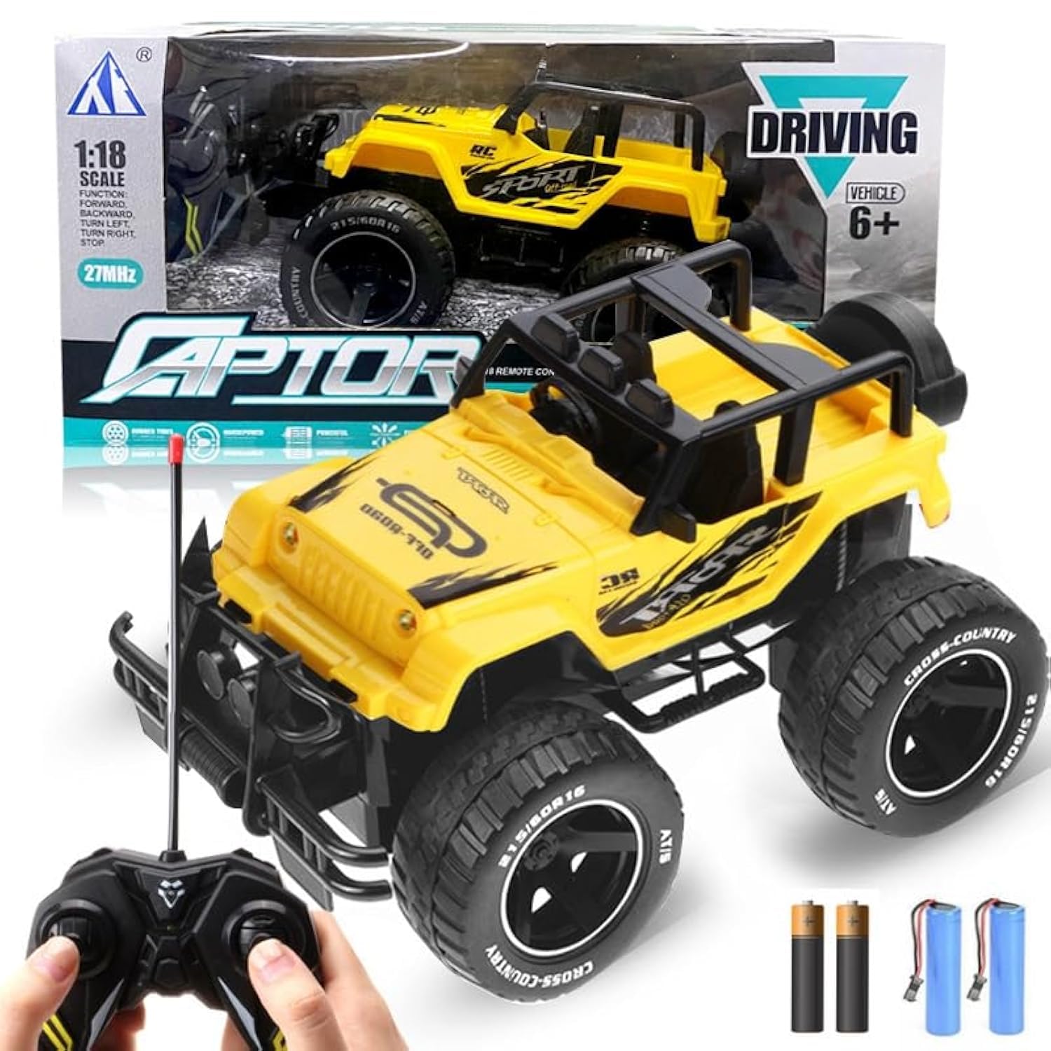 Amazon.com: chxingfeng Yellow RC Truck, Remote Control Truck 1:18 Scale ...