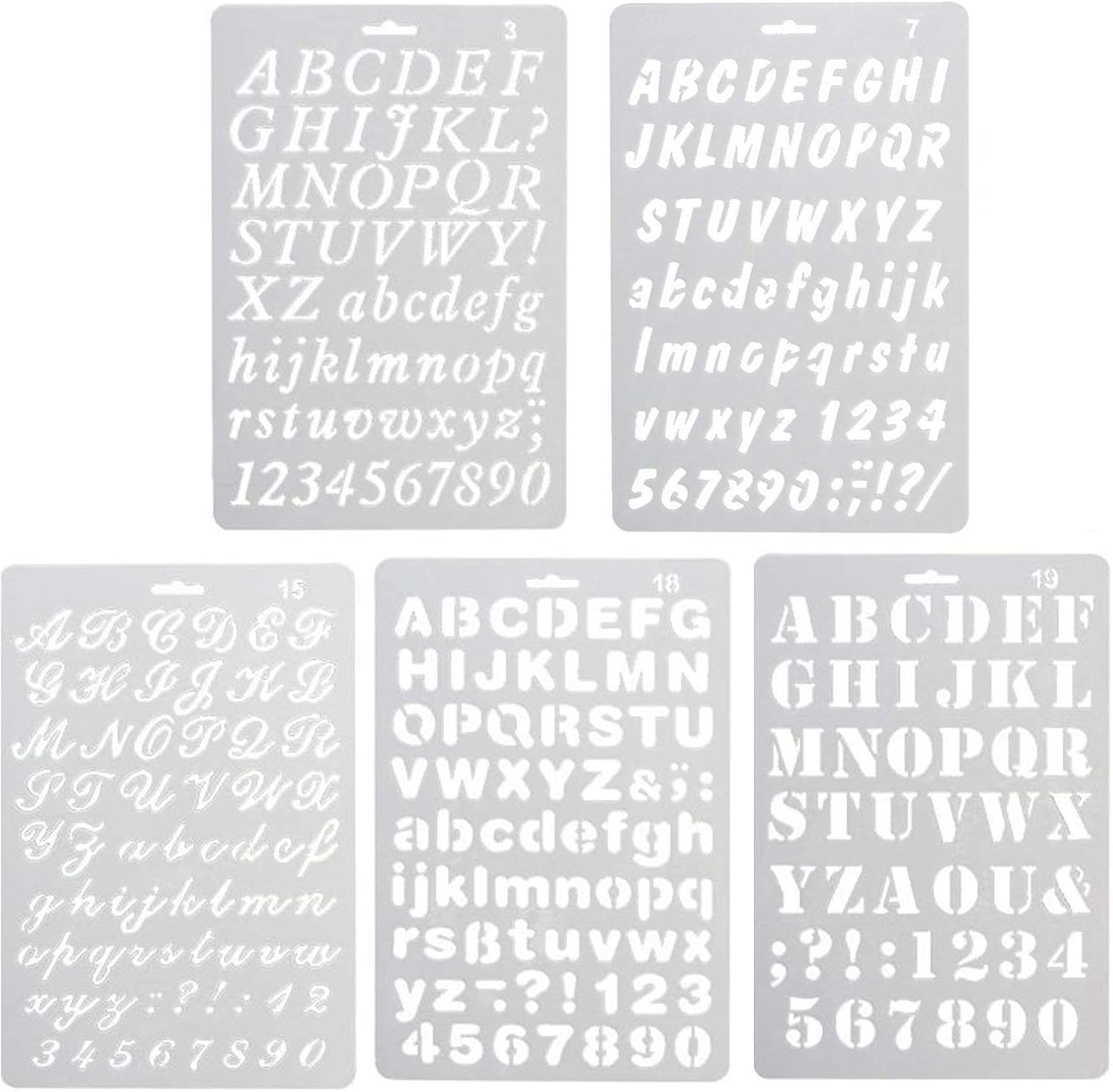 5pc Caligraphy Stencil Alphabet,Alphabet Painting,Assorted Styles ...