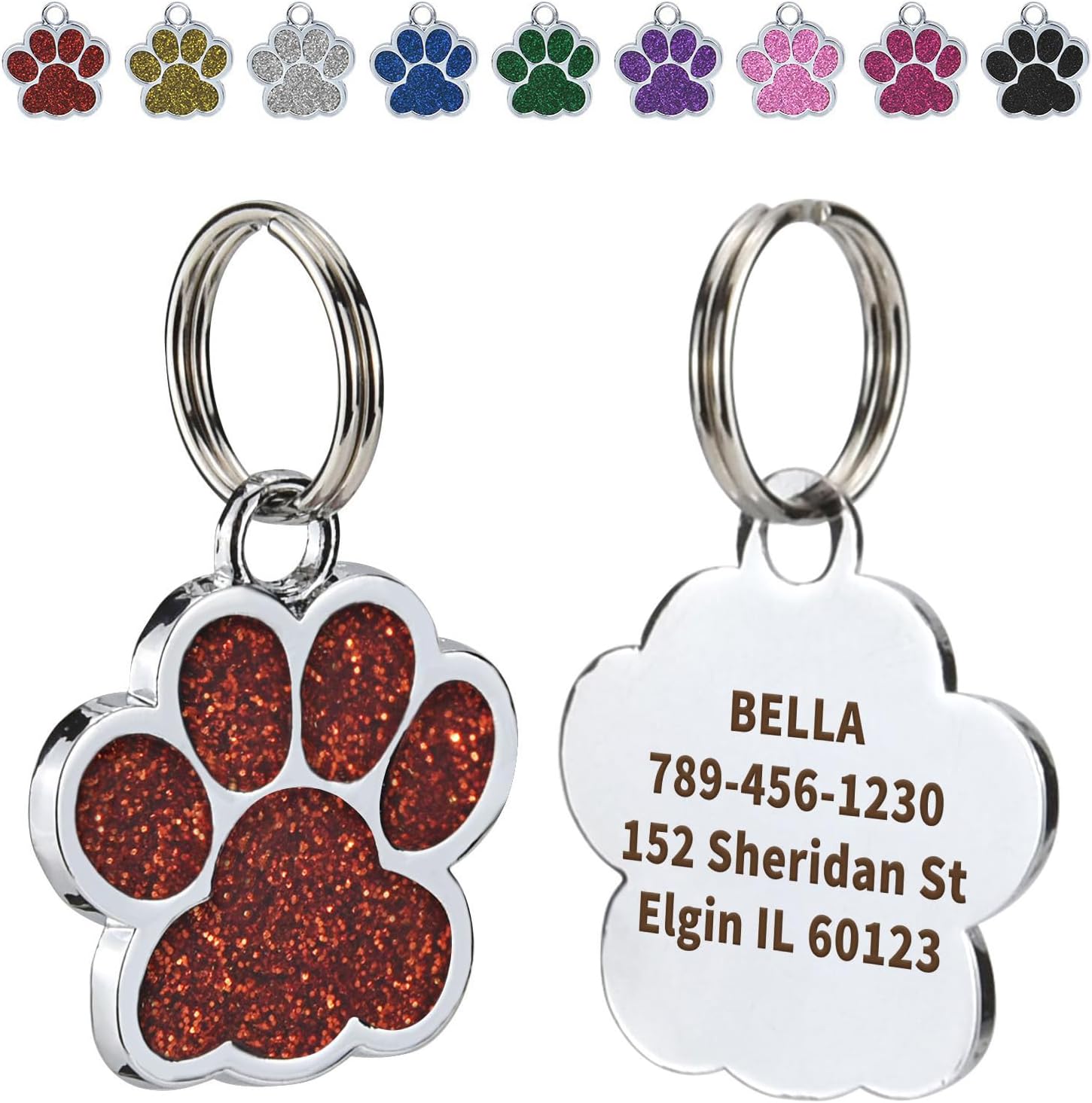 Amazon.com: JIENISIC Personalized Pet ID Tags for Dogs and Cats, Laser ...