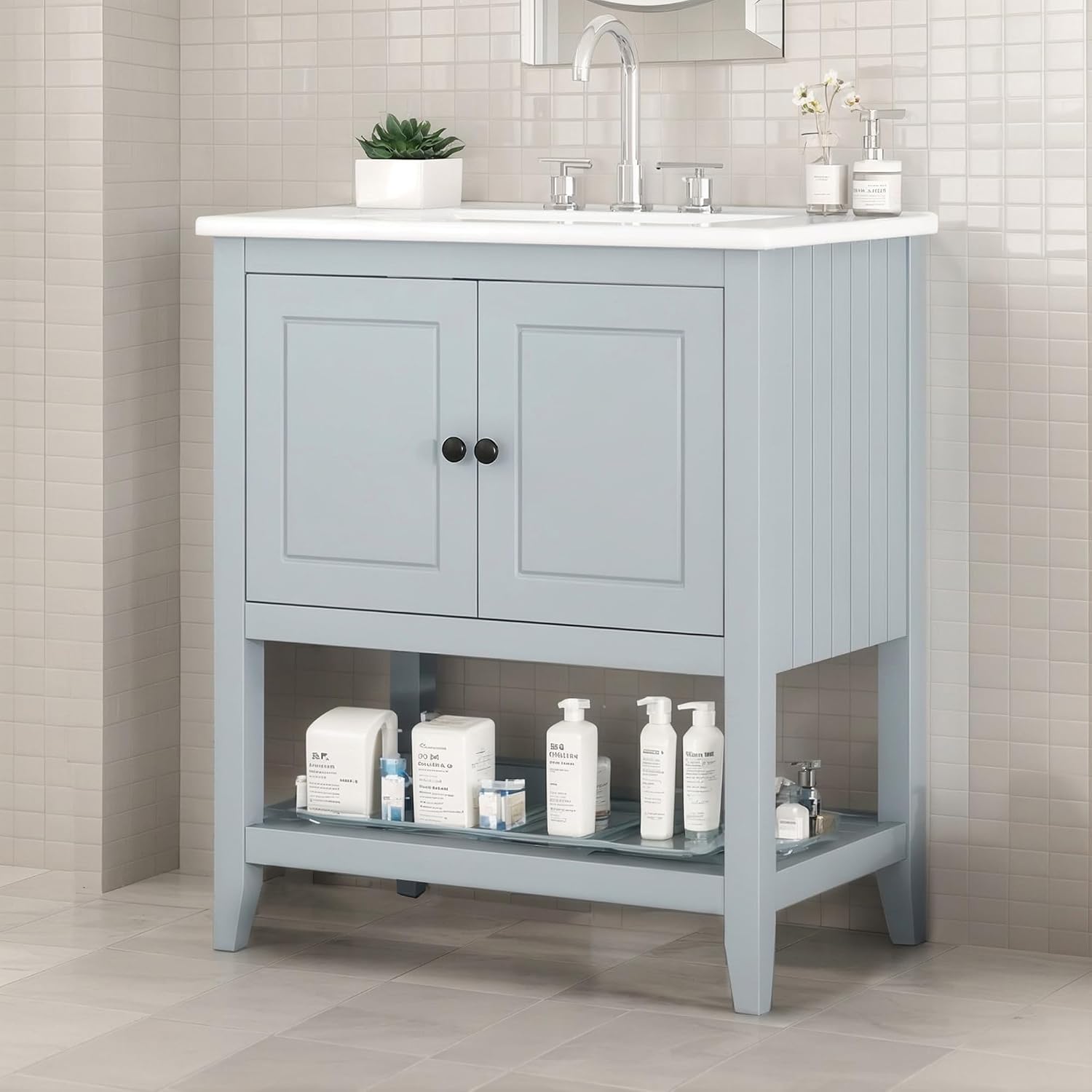 Amazon.com: DlandHome 30" Modern Bathroom Vanity with Ceramic Sink ...