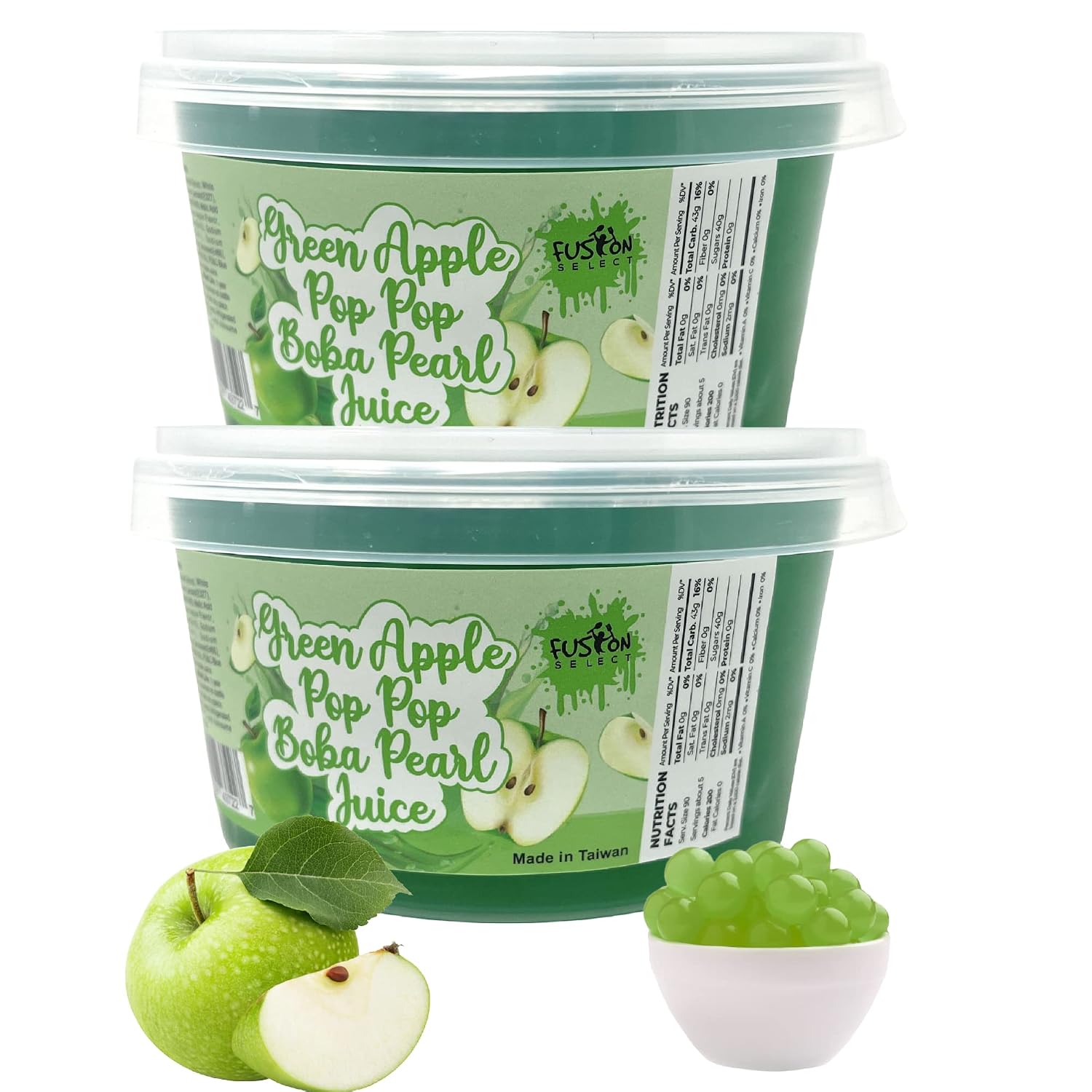 Amazon.com: Fusion Select 2 Packs Green Apple Boba Bursting Boba ...
