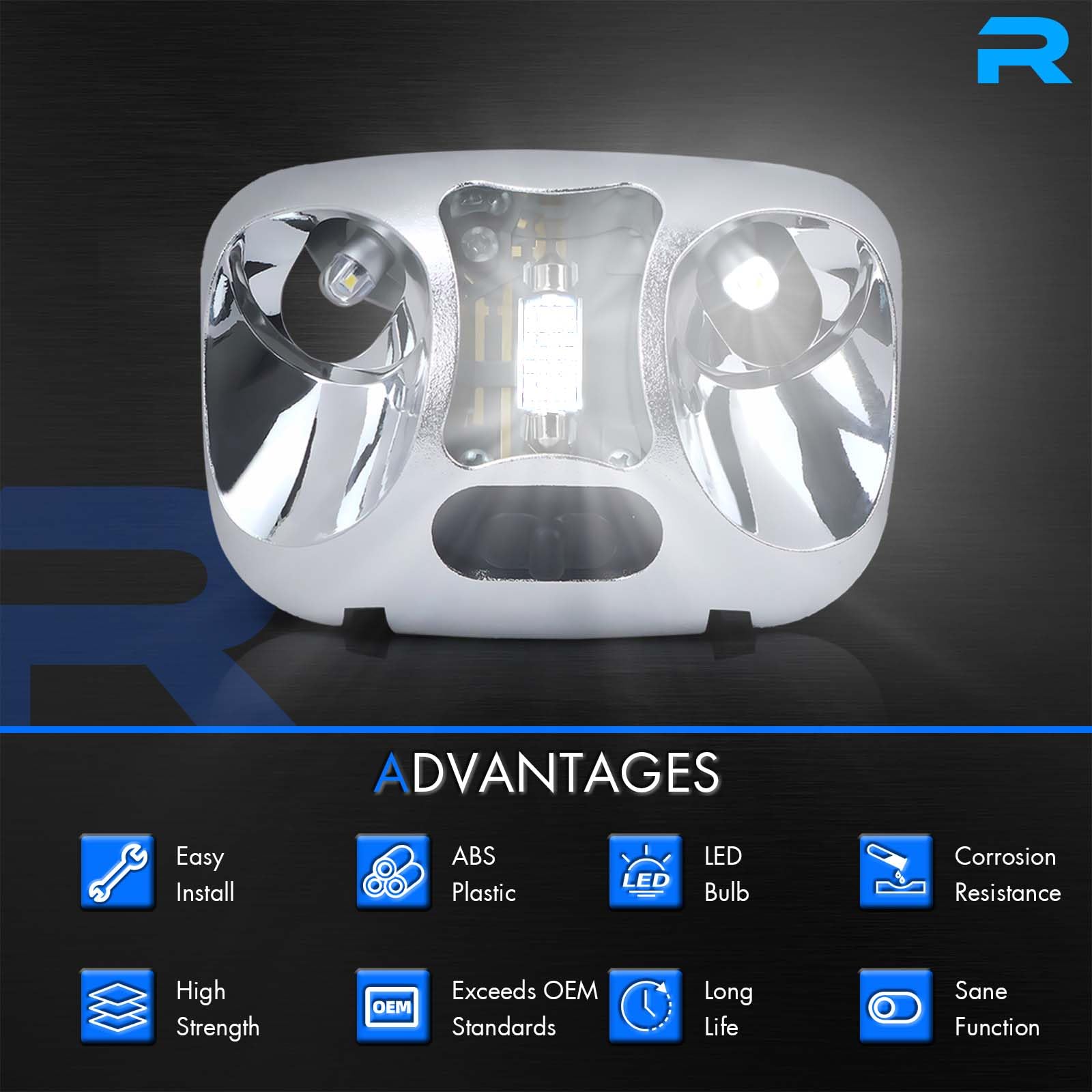 Snapklik.com : F37Z-13776-B Upgrade LED Cab Map Lamp Assembly Fit For ...