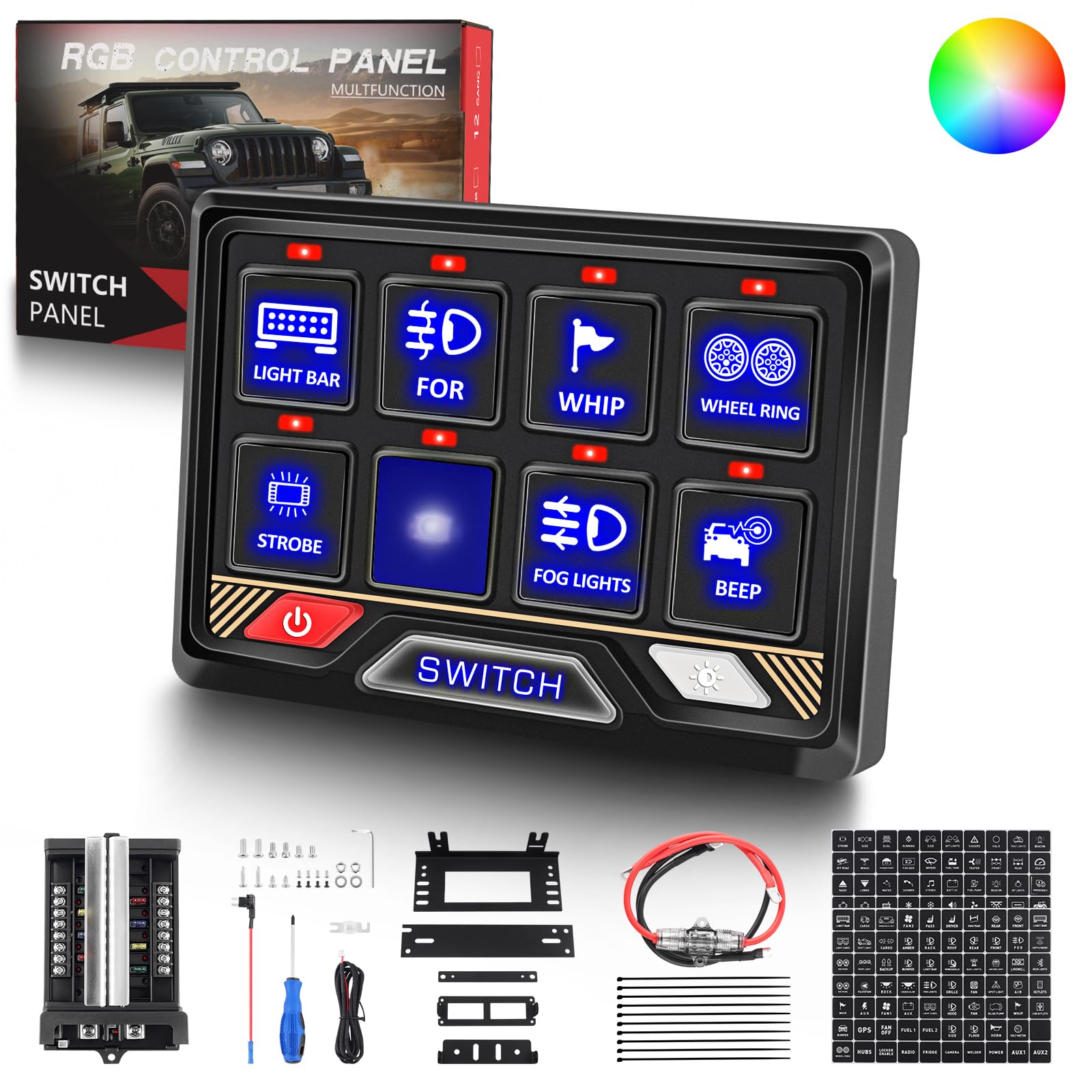 Snapklik.com : Chelhead Waterproof Aluminum Switch Panel 8 Gang 80A 4 ...