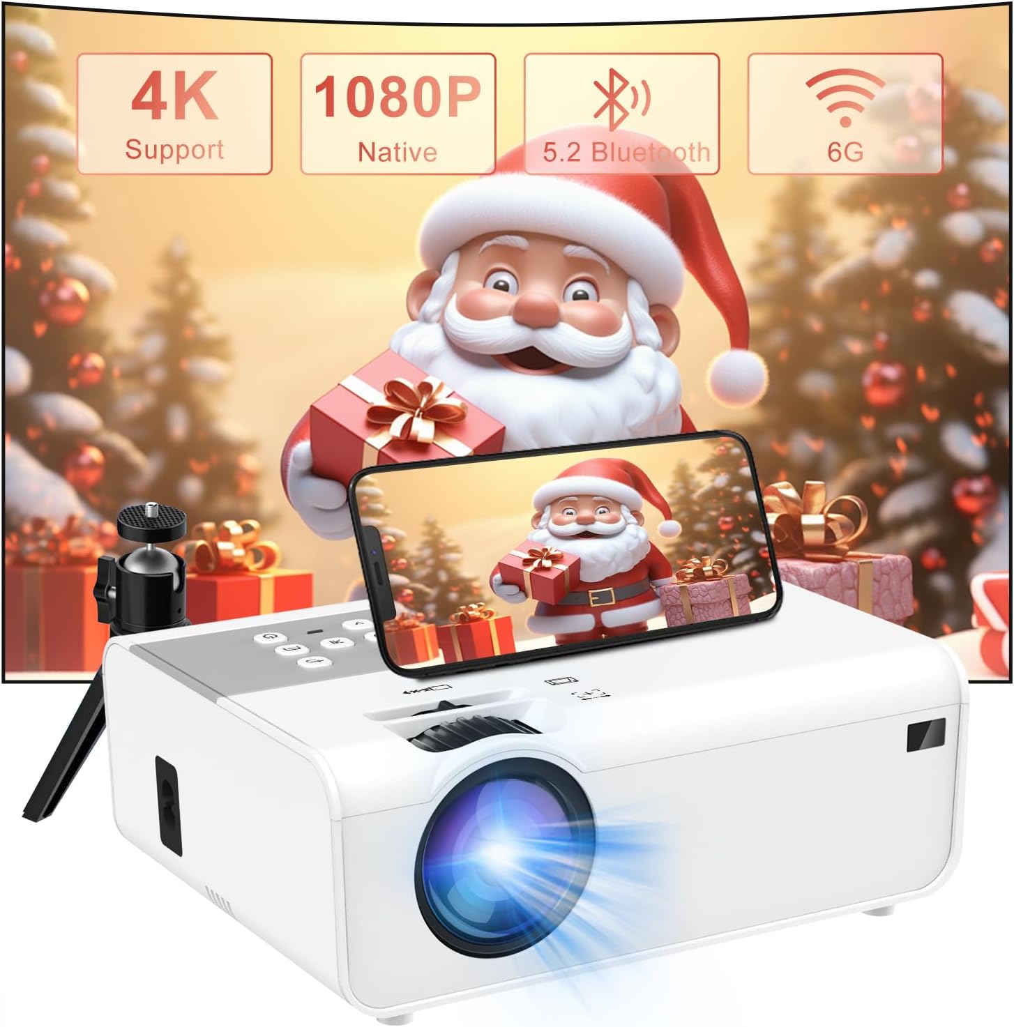 [Electric Keystone 4D/4P] Projector 4K,5G WiFi Bluetooth Projector ...
