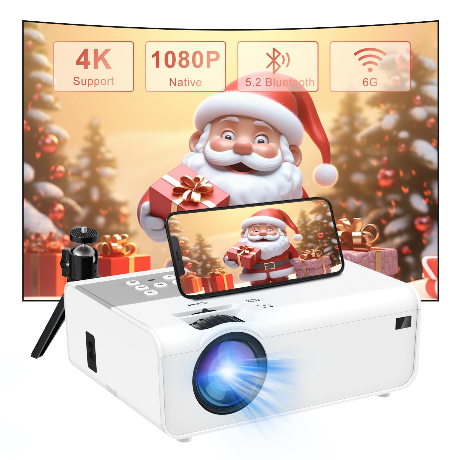 [Electric Keystone 4D/4P] Projector 4K,5G WiFi Bluetooth Projector ...